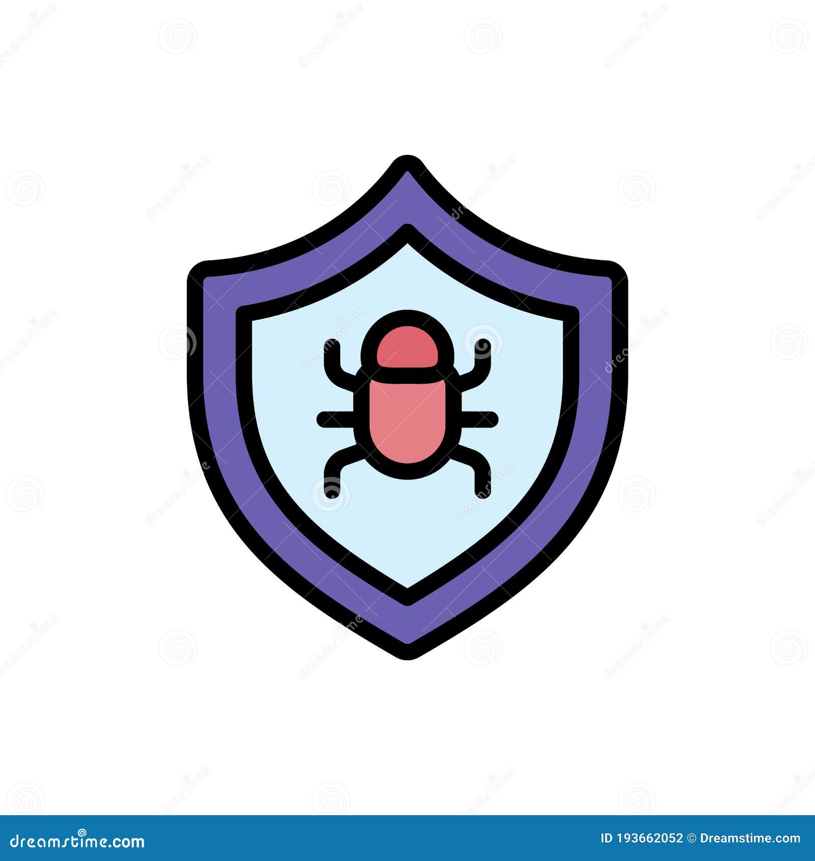 Shield Bug Cyber Attack Icon. Simple Color with Outline Vector Elements of Hacks Icons for Ui ...