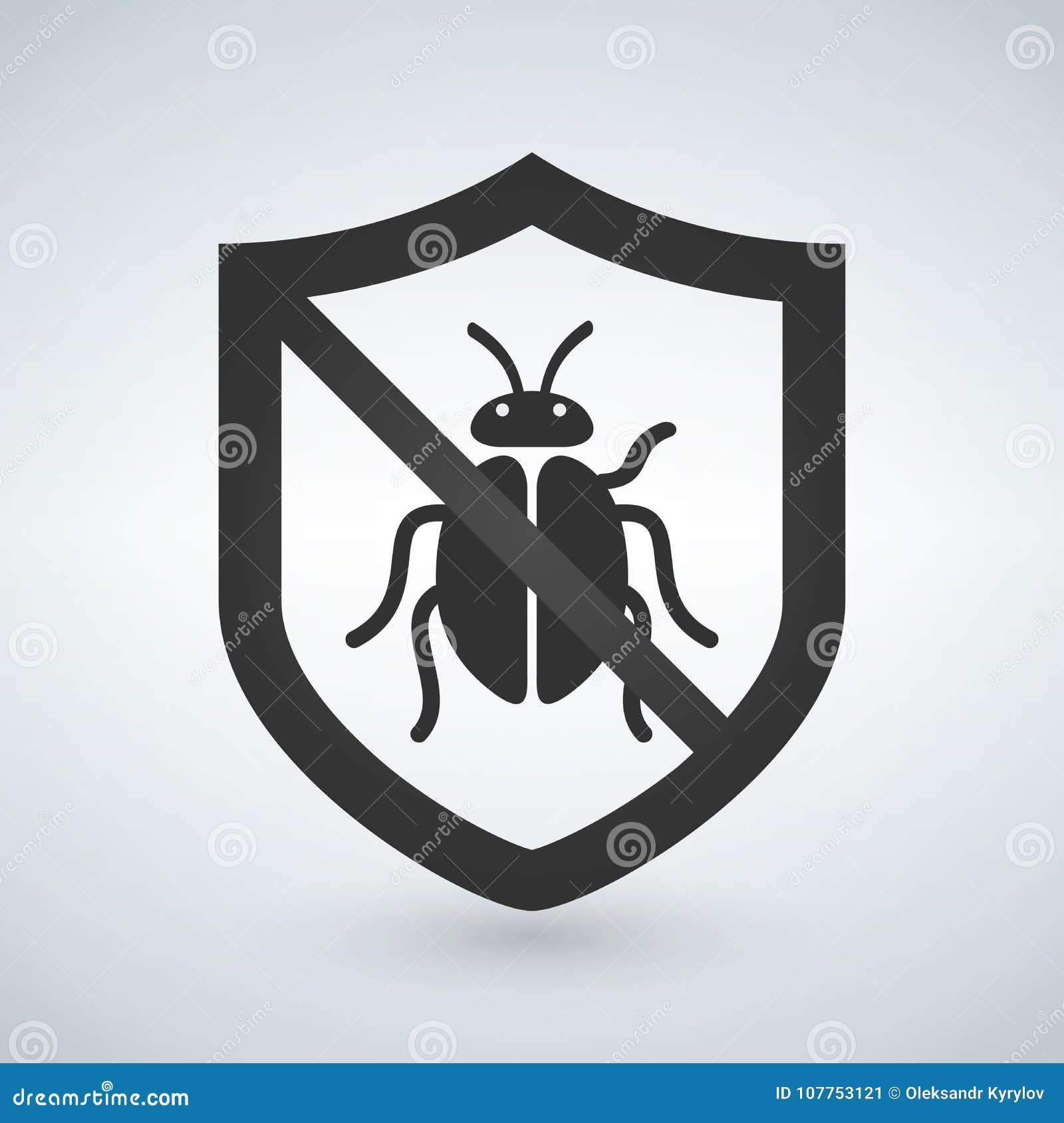 Shield with Bug Icon. Virus Protection Symbol. Stock Illustration ...