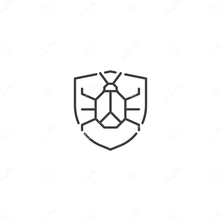 Shield Bug, Protect Computer Virus Icon Vector Stock Vector ...