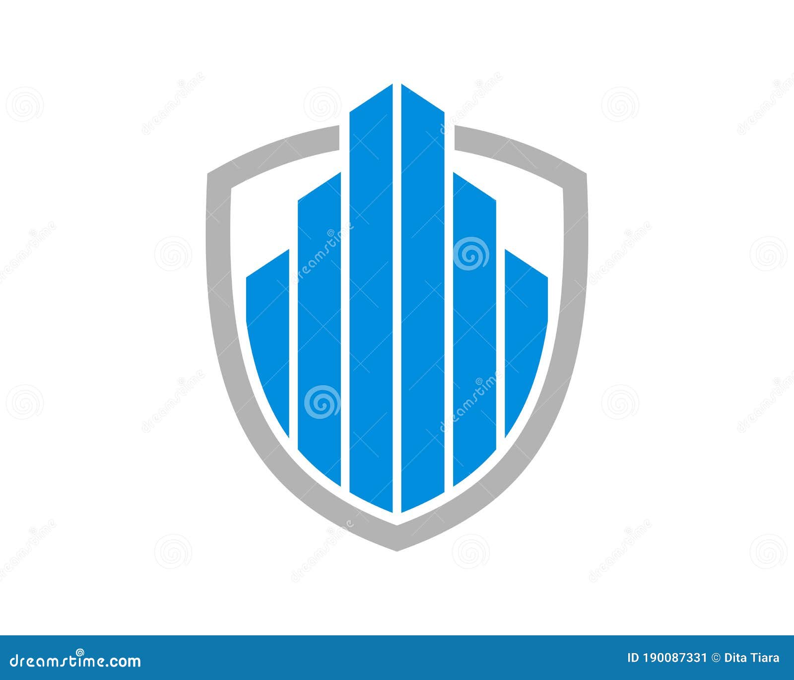 Shield with Building Silhouette Inside Stock Vector - Illustration of ...