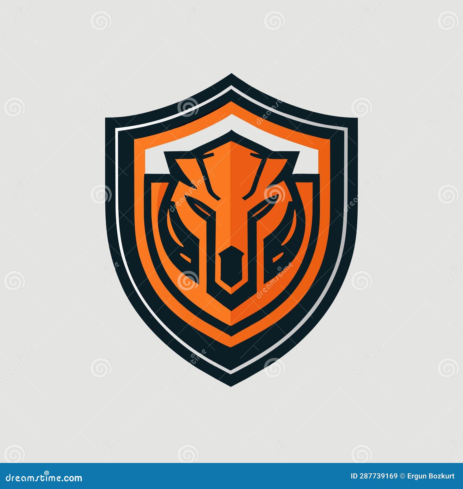 Shield with Bull Head Vector Logo Stock Illustration - Illustration of ...