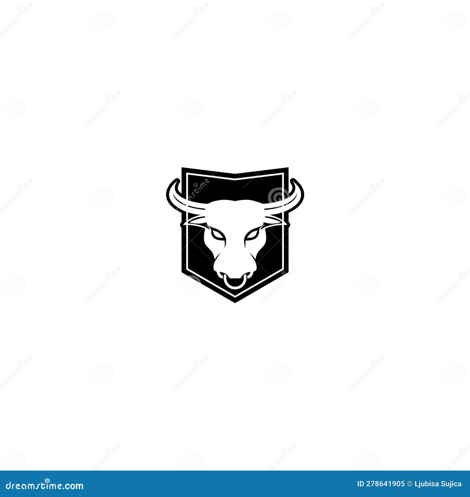 Shield Bull Logo Isolated on White Background Stock Vector ...