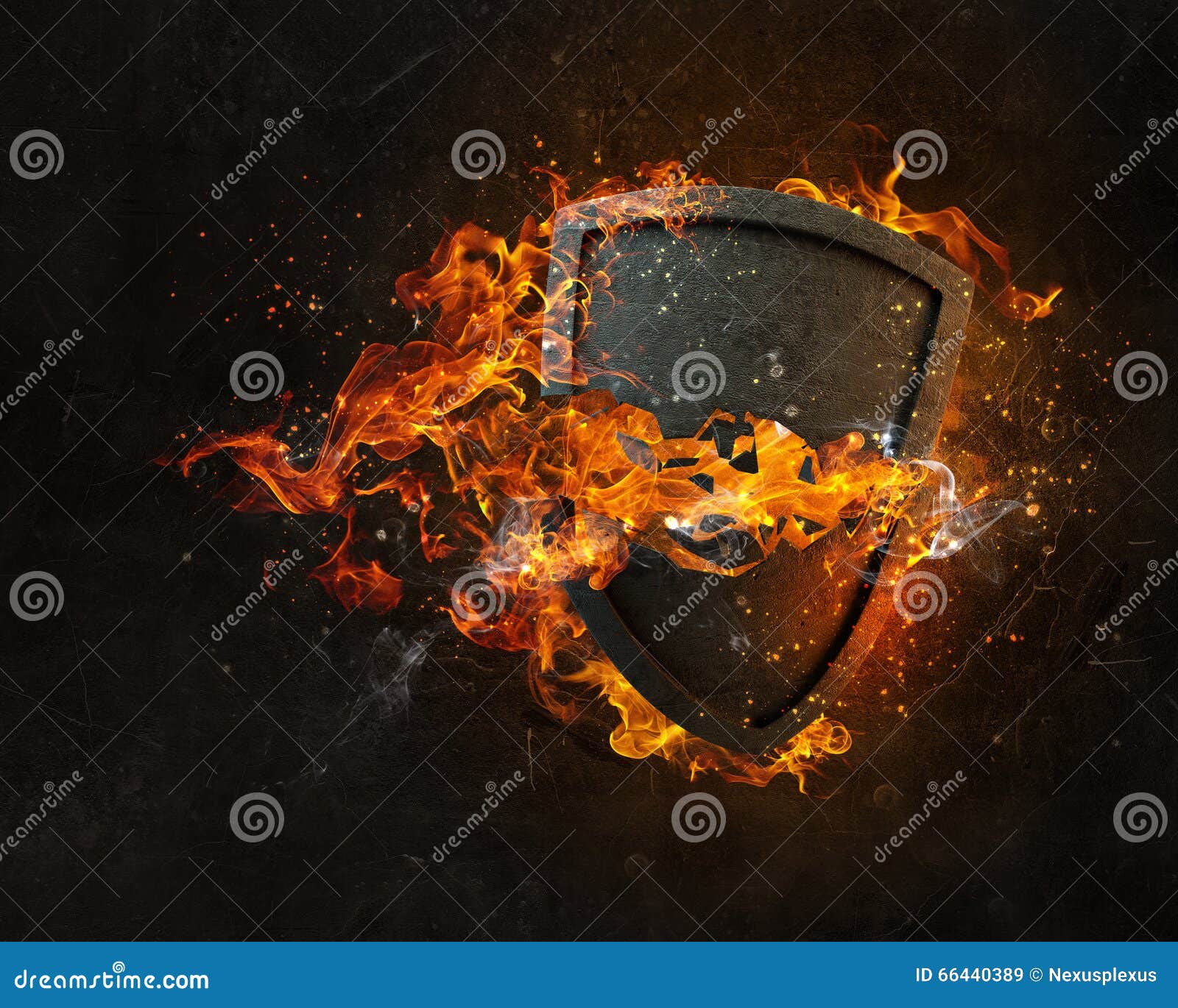Shield burning in fire stock image. Image of joust, glowing - 66440389