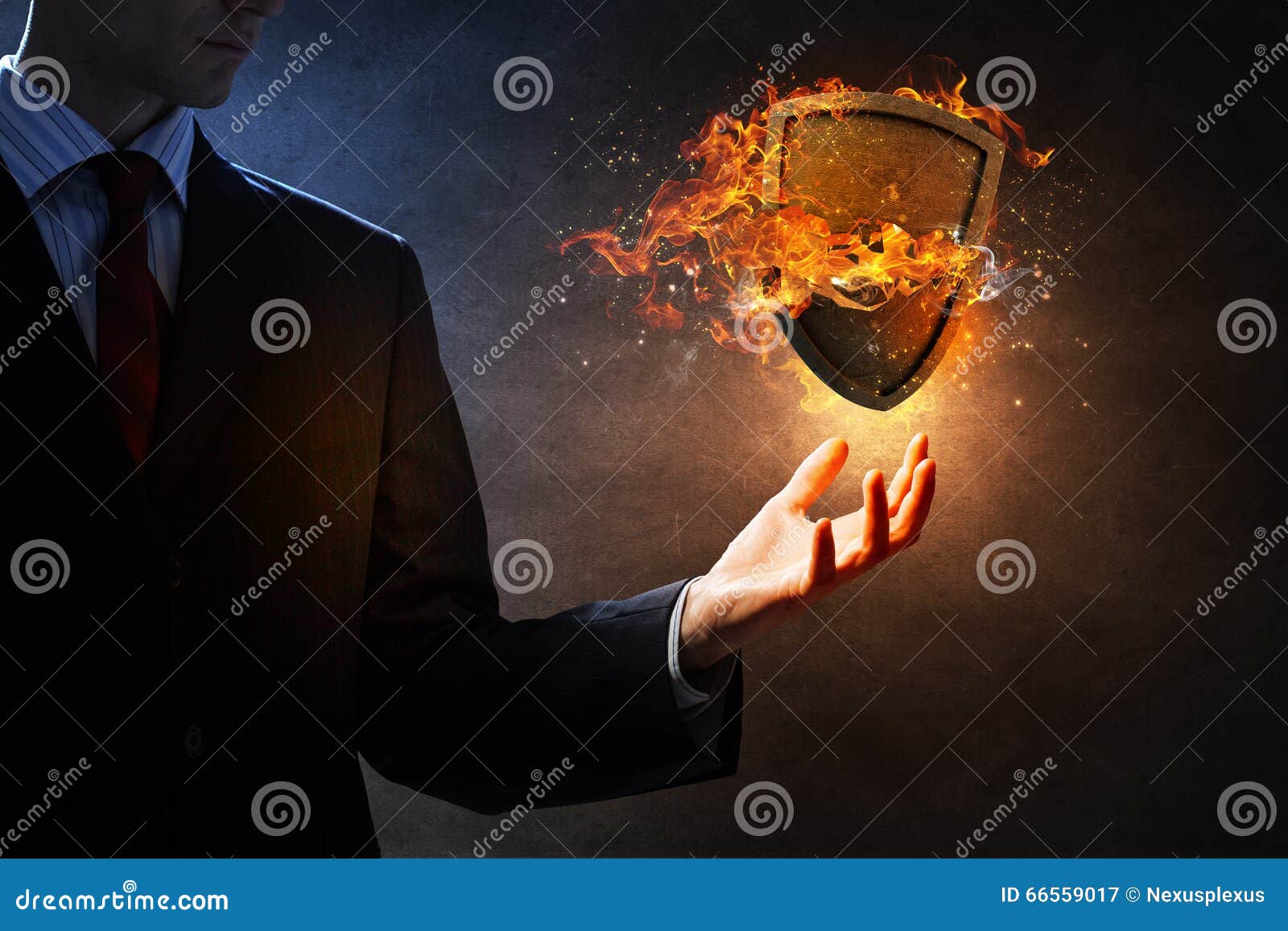 Shield burning in fire stock image. Image of fire, burn - 66559017