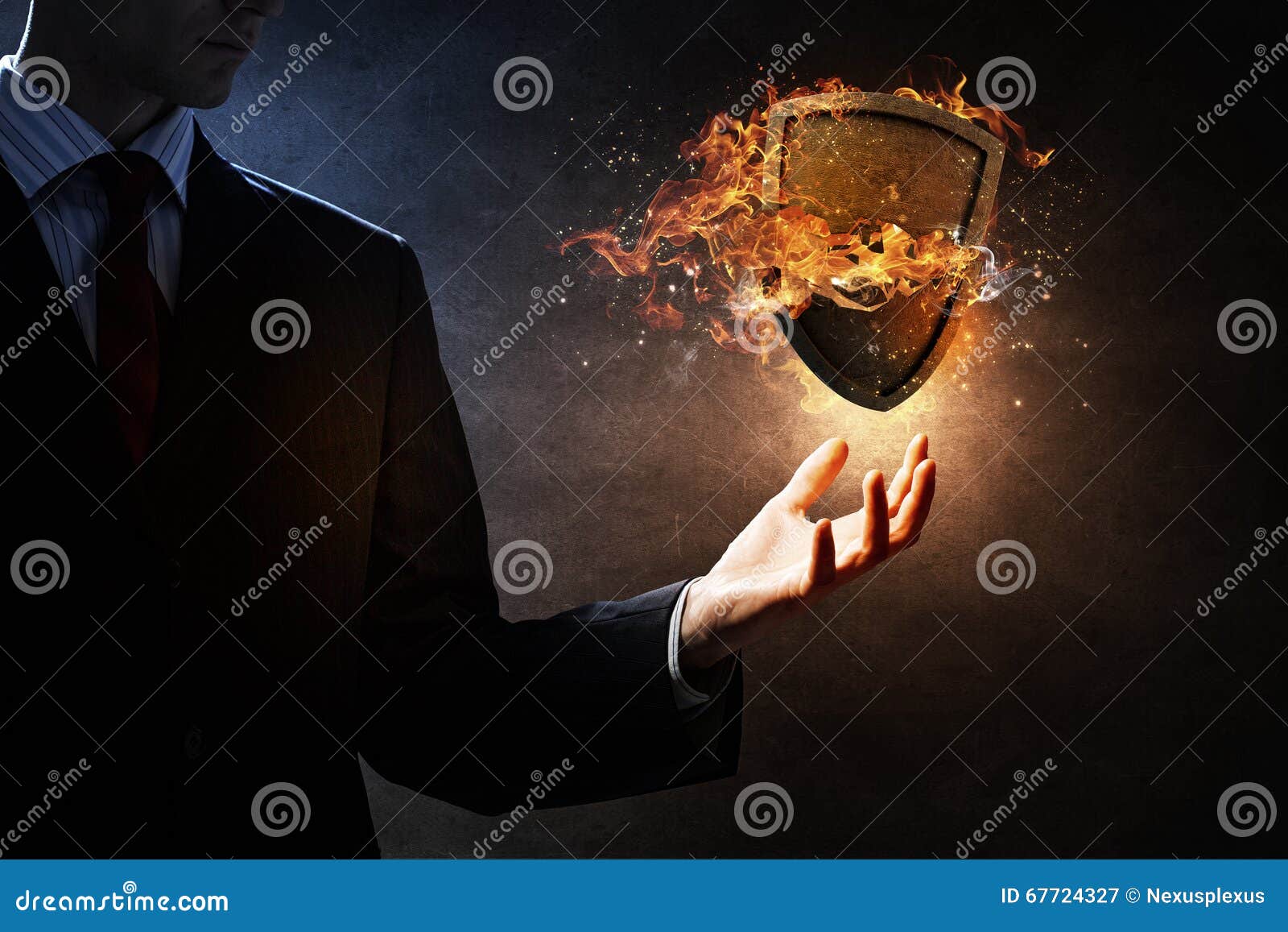 Shield burning in fire stock image. Image of abstract - 67724327
