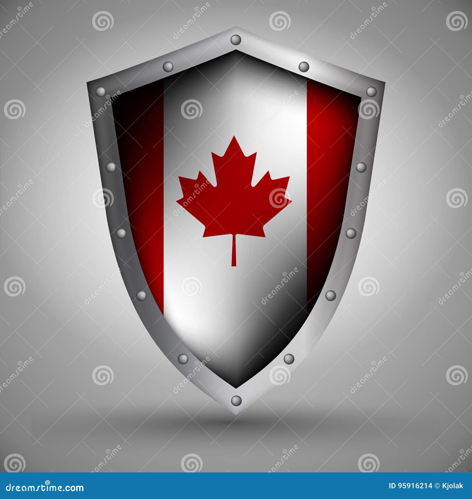 Shield with the Canadian Flag Stock Vector - Illustration of symbol ...