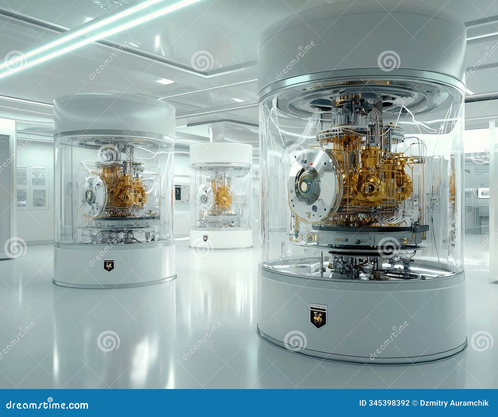 Shield Capsules with Quantum Computers Stock Photo - Image of computer ...