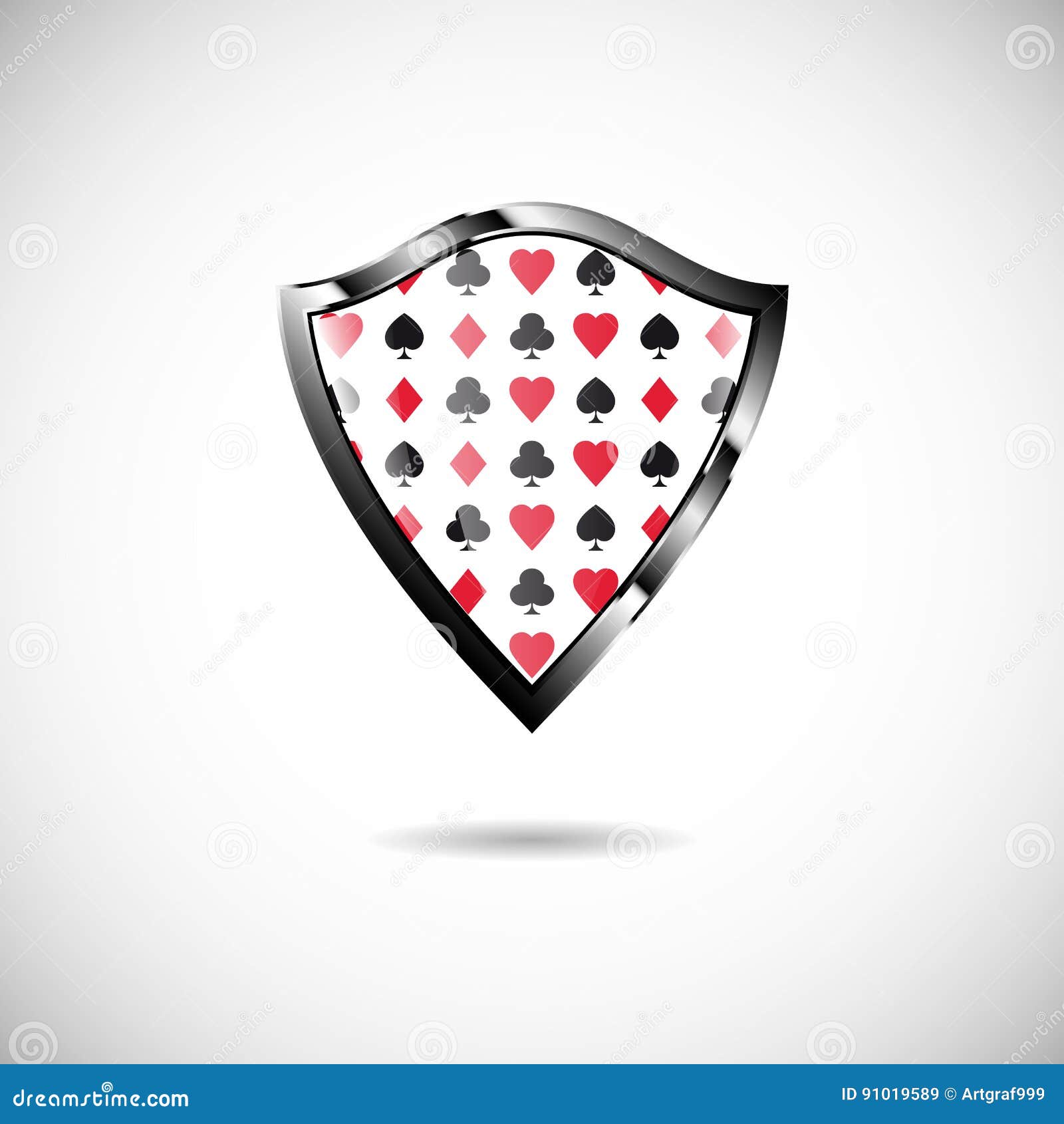 Shield cards stock illustration. Illustration of hearts - 91019589