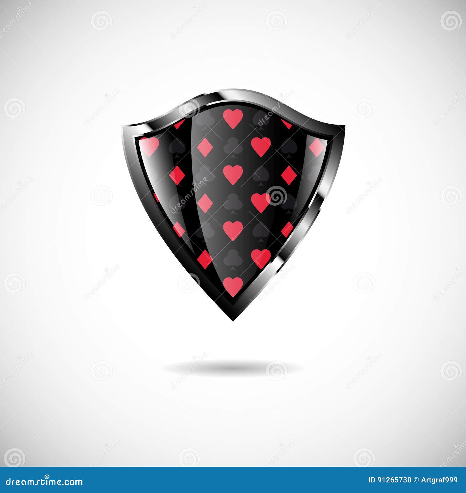 Shield cards stock vector. Illustration of black, metal - 91265730