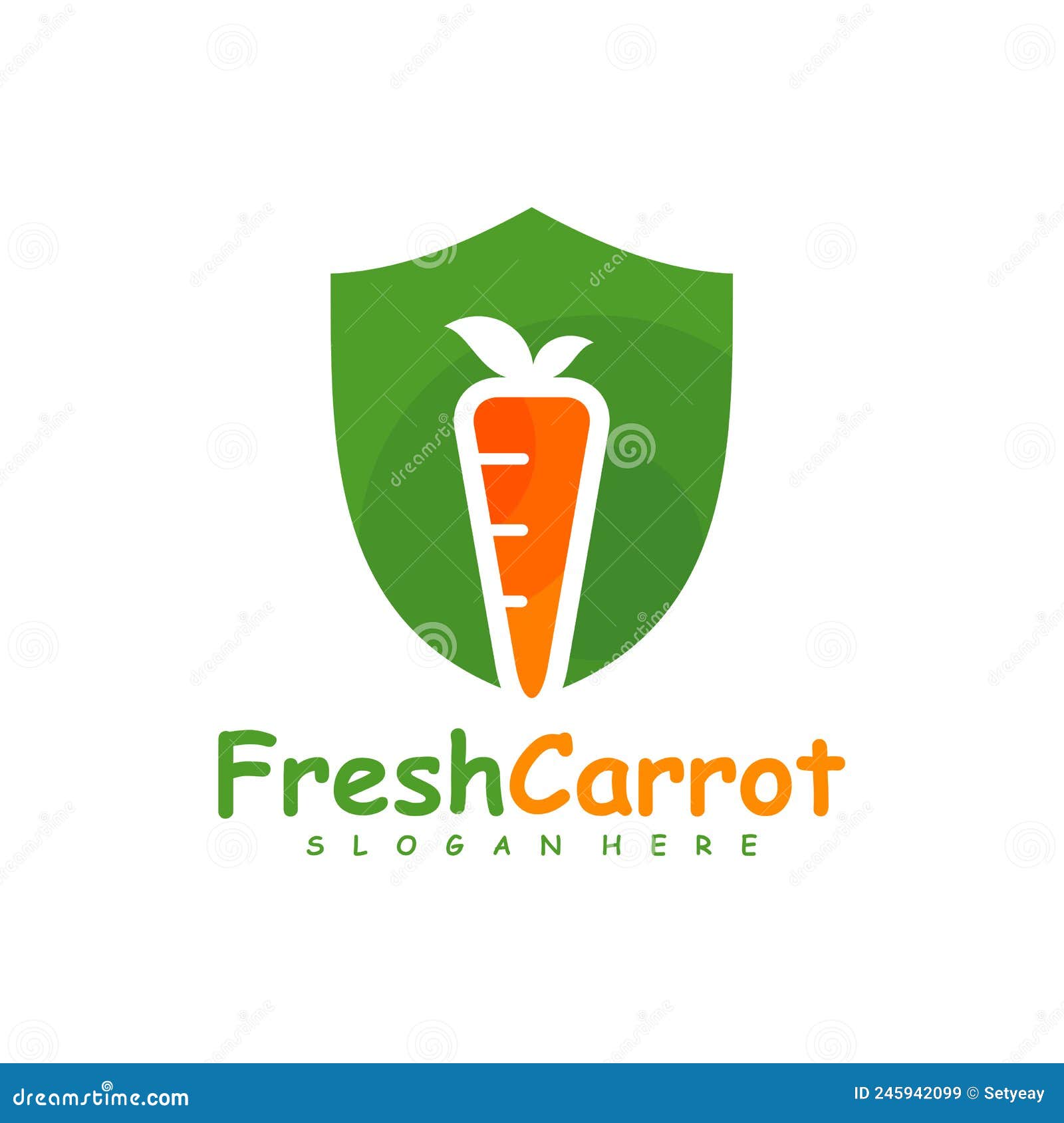 Shield Carrot Logo Design Vector, Creative Carrot Logo Design Template ...