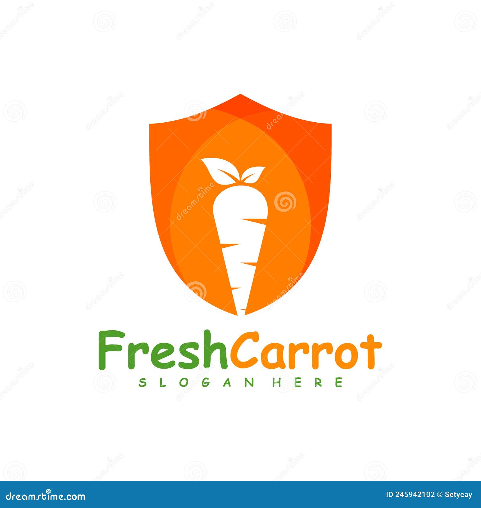 Shield Carrot Logo Design Vector, Creative Carrot Logo Design Template ...