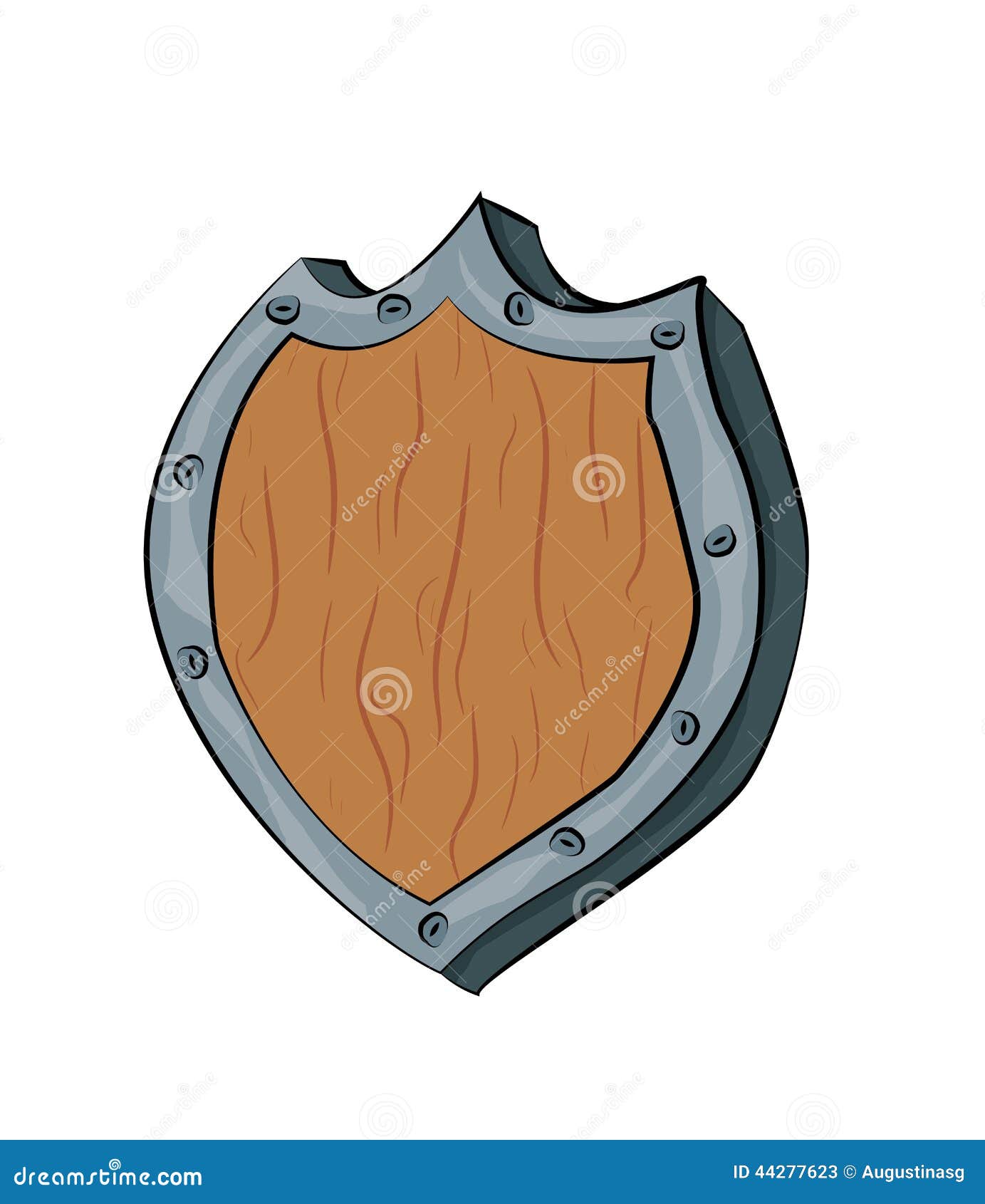 Shield cartoon stock illustration. Illustration of wooden - 44277623