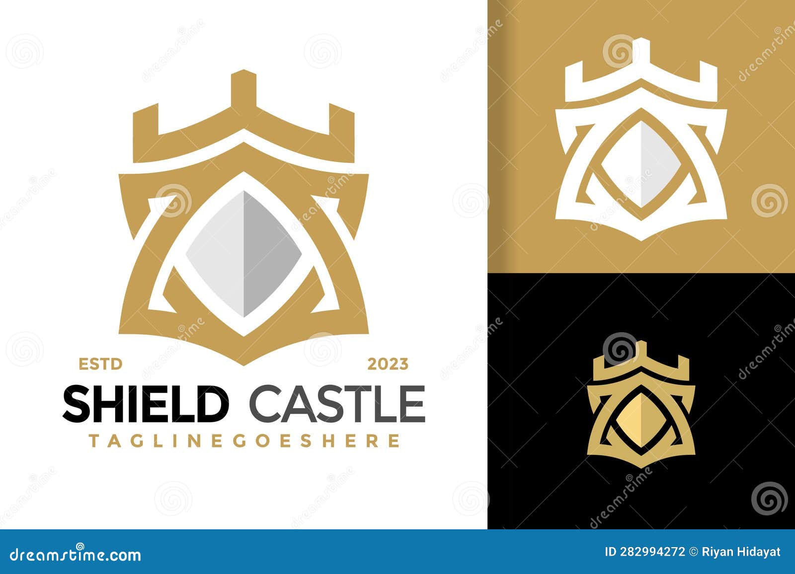 Shield Castle Logo Design Vector Symbol Icon Illustration Stock Vector ...