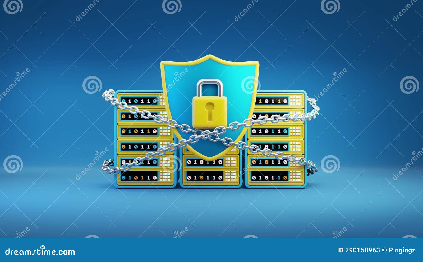 Shield with Chain Security Data Server Minimal Concept. Stock Video ...