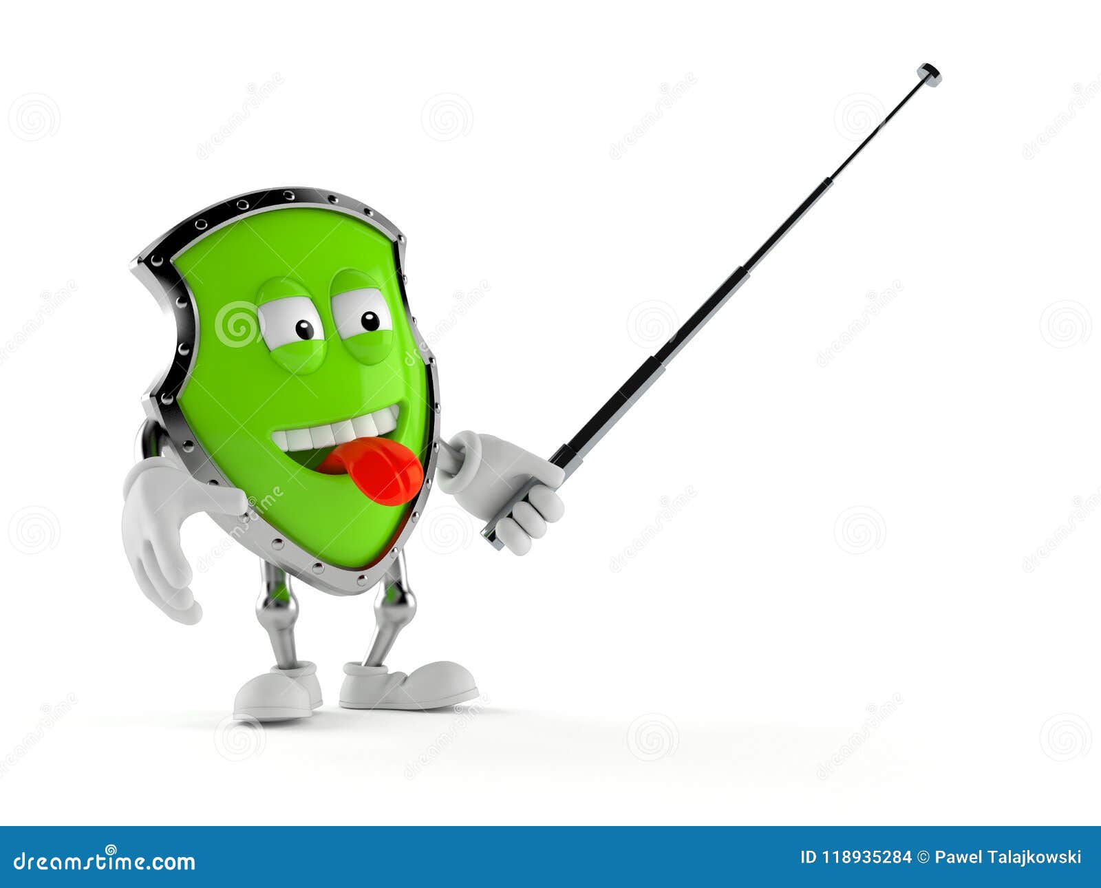 Shield Character Holding Pointer Stick Stock Illustration ...
