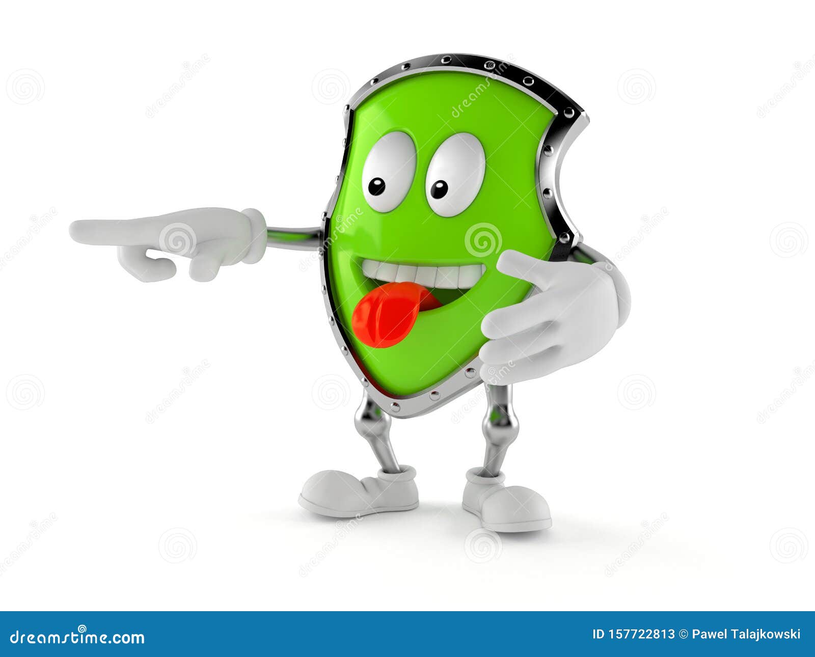Shield Character Pointing Finger Stock Illustration - Illustration of ...