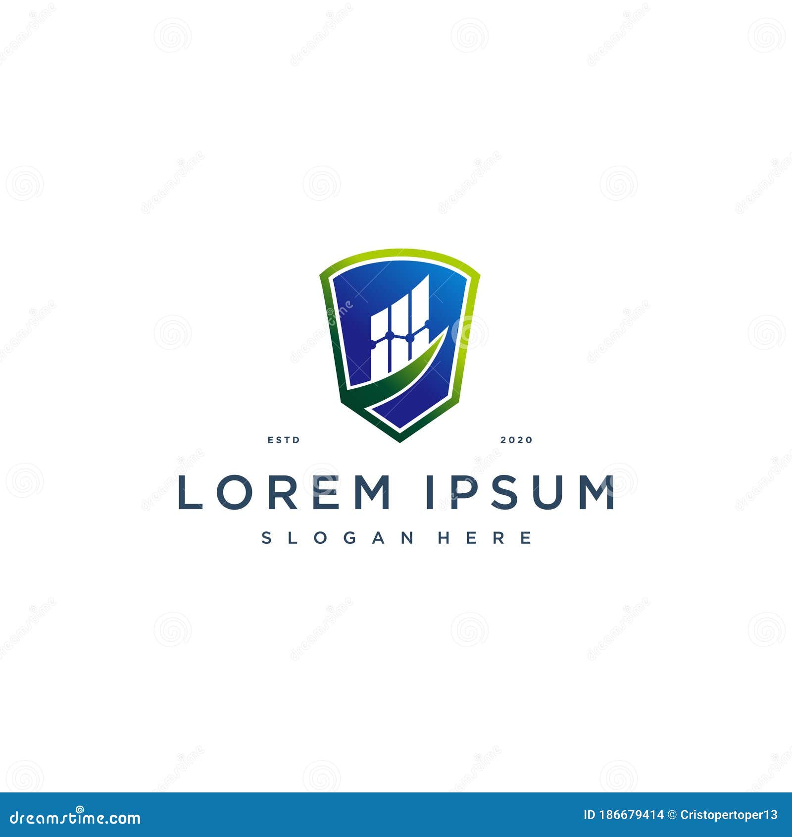 Shield Chart Logo Design Vector Stock Vector - Illustration of chart ...