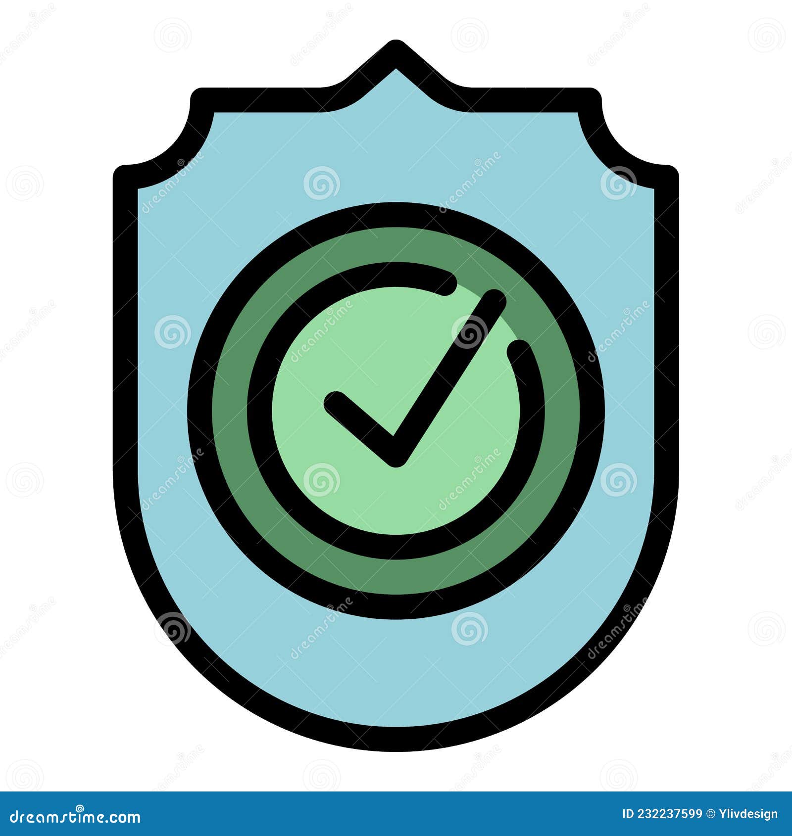 Shield Check Icon Color Outline Vector Stock Illustration ...