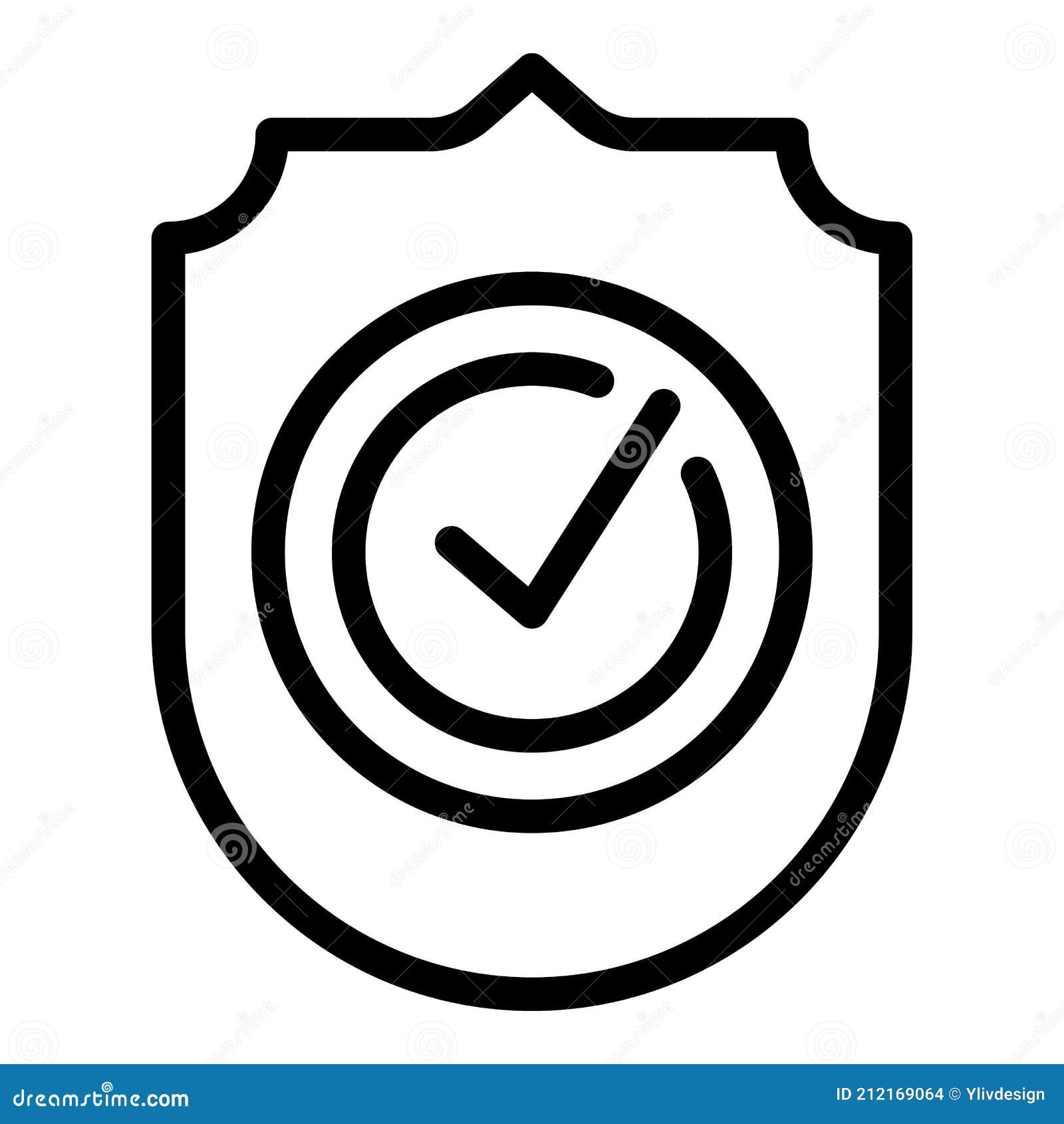 Shield Check Icon, Outline Style Stock Vector - Illustration of ...