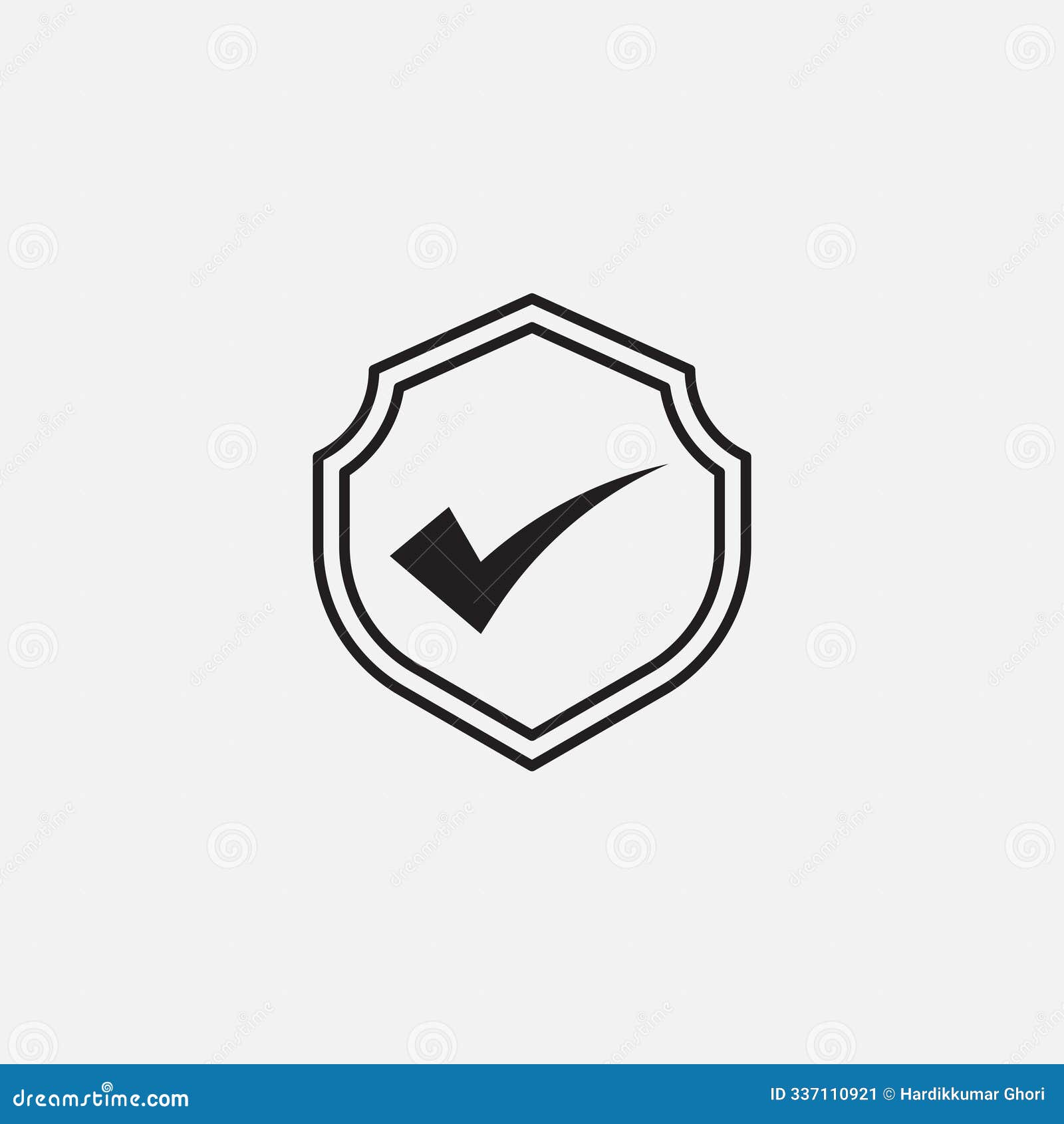 Shield Checkline in Thin Line Black Color. Flat Simple Vector Symbols ...