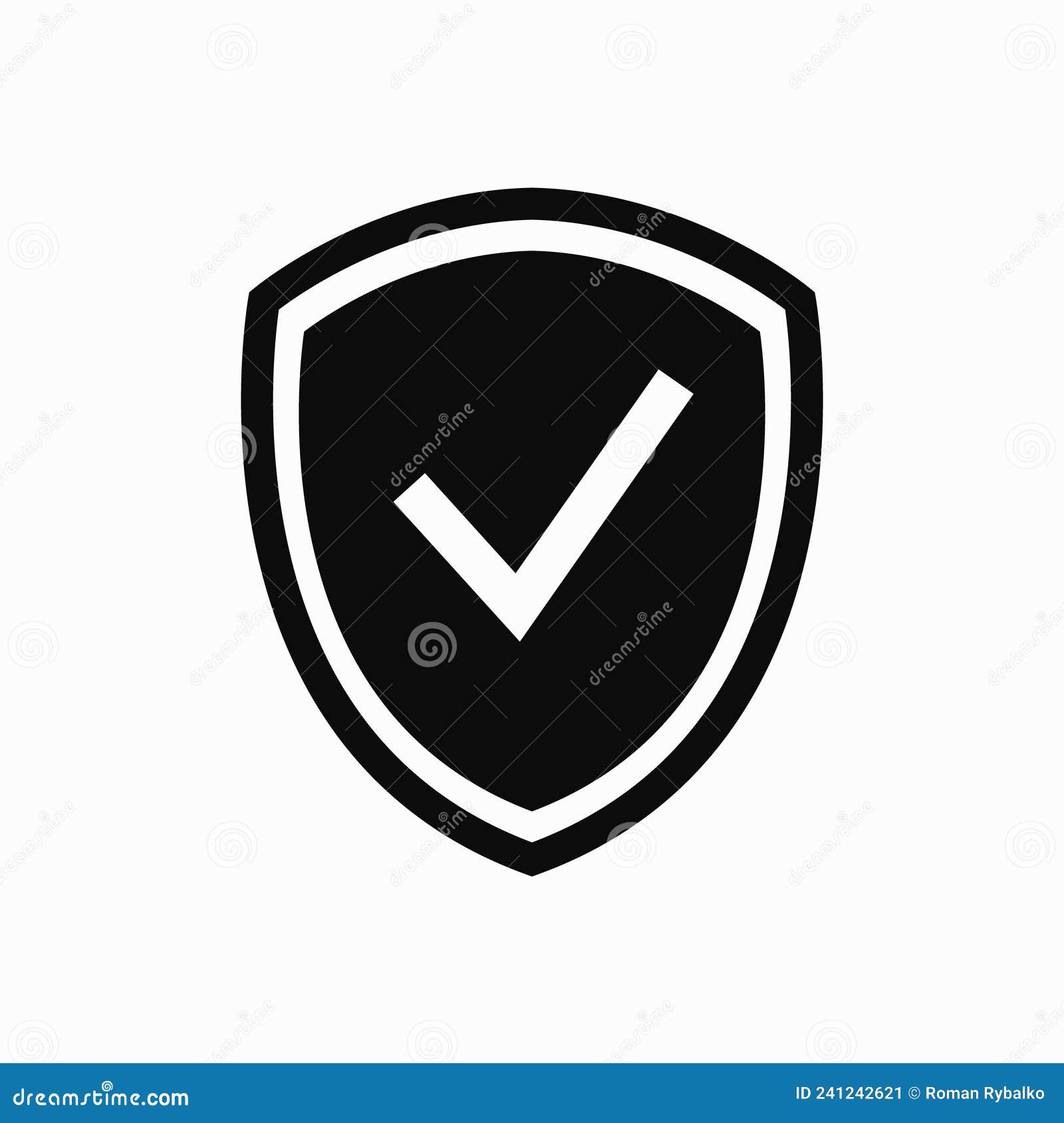 Shield Check Mark Flat Icon. Vector Clipart Illustration Stock Vector ...