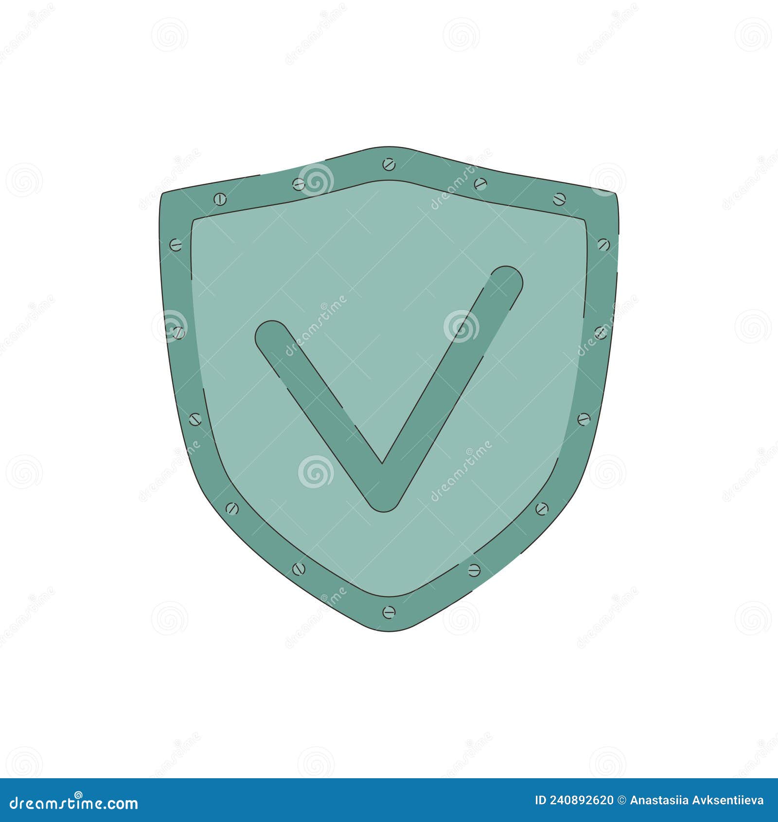 Shield Check Mark Icon. Cartoona Vector Illustration Stock Vector ...