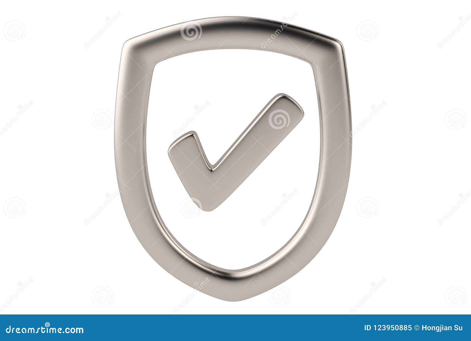 Shield with Check Mark Icon,3D Illustration. Stock Illustration ...