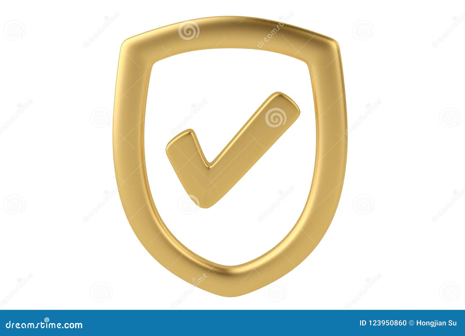 Shield with Check Mark Icon,3D Illustration. Stock Illustration ...