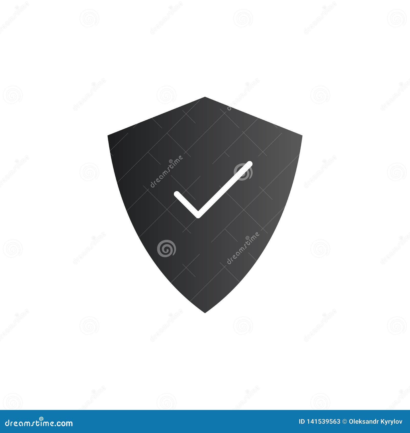 Shield with Check Mark Icon in Flat Style. Vector Illustration Isolated ...
