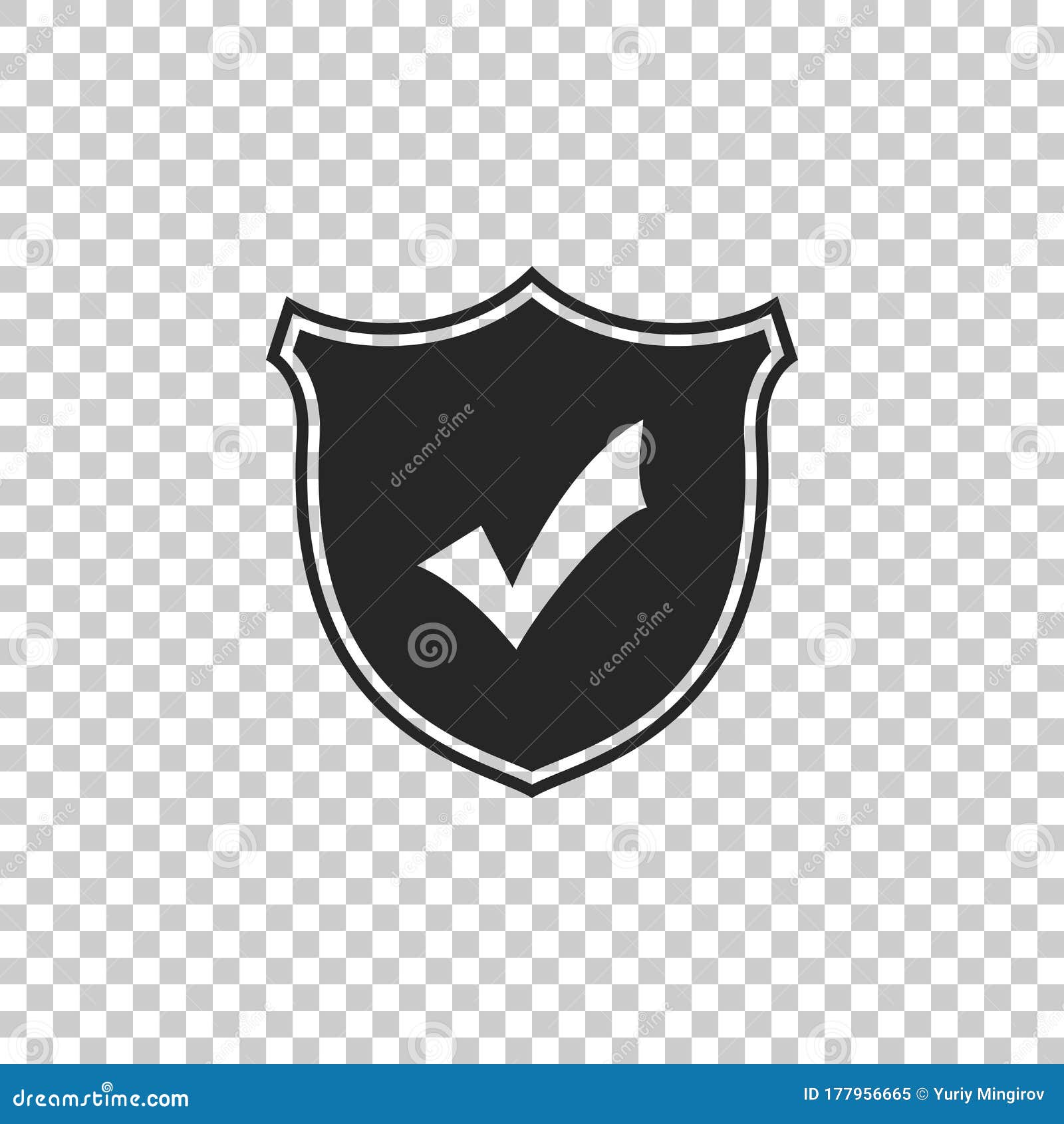 Shield with Check Mark Icon Isolated on Transparent Background Stock ...