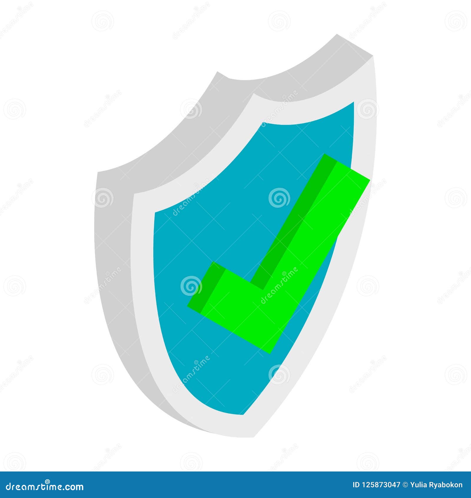 Shield with Check Mark Icon, Isometric 3d Style Stock Illustration ... Shield with Check Mark Icon, Isometric 3d Style Stock Illustration ...