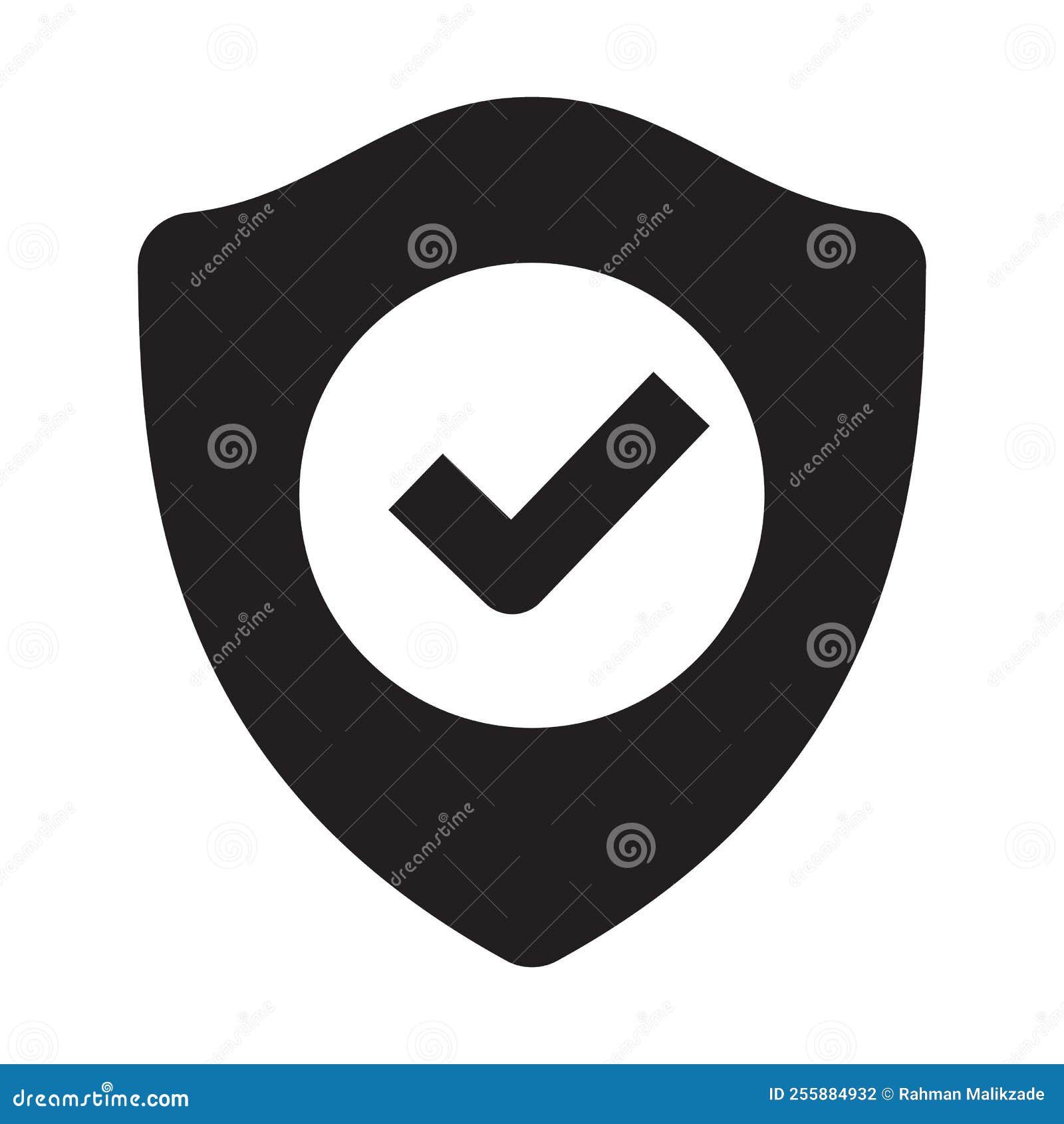 Shield with Check Mark Icon. Security Shield Vector Illustration Stock ...