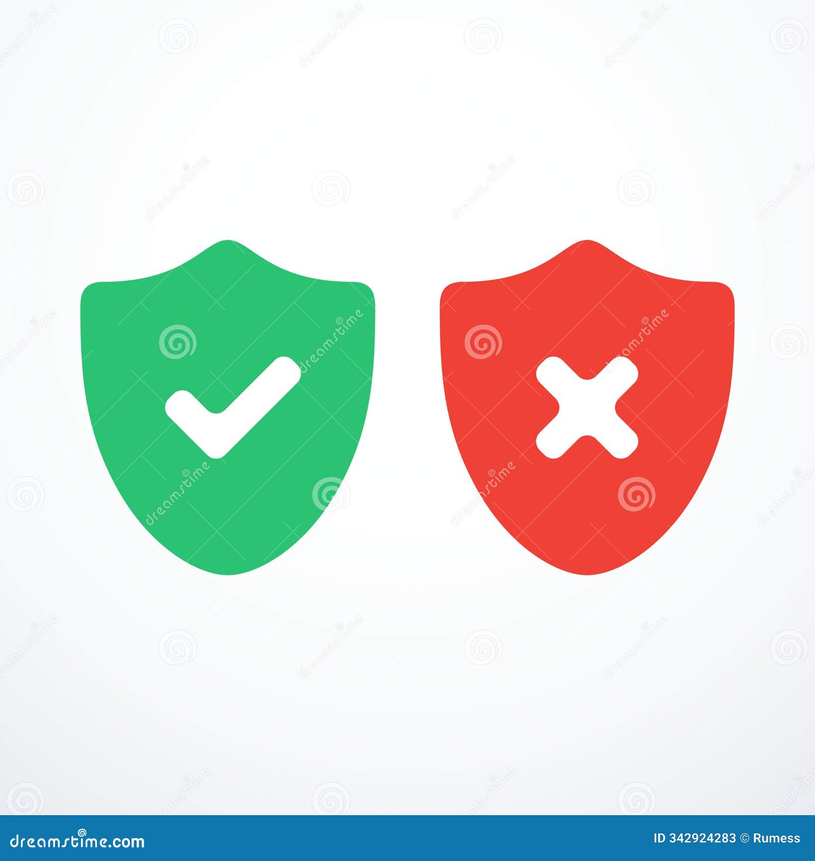 Shield With Check Mark Icon Set. Defense, Security With Checkmark Sign ...