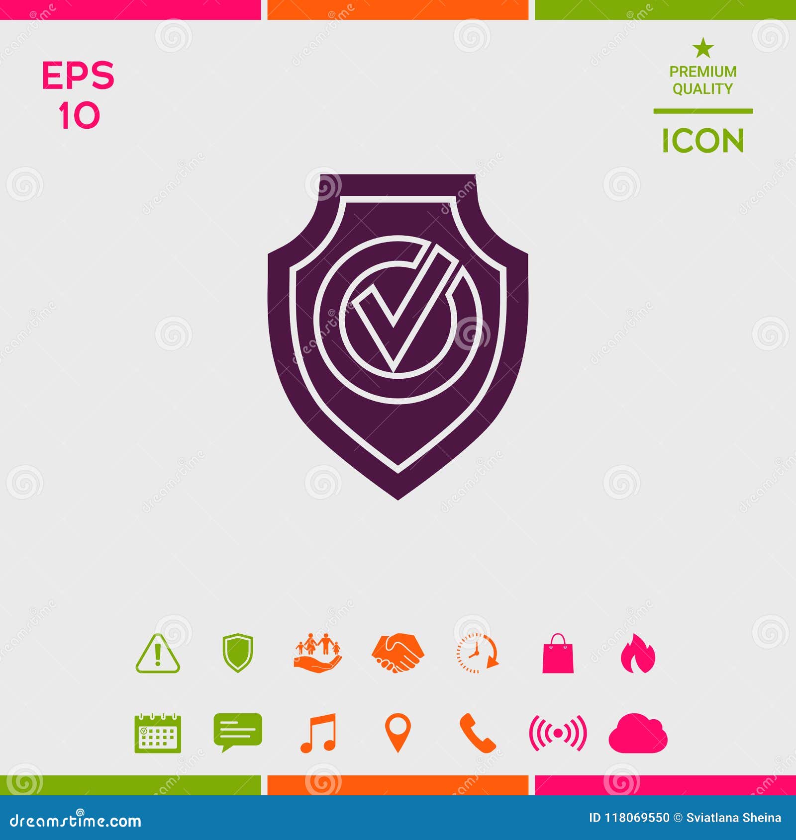 Shield with Check Mark Icon Stock Vector - Illustration of shield ...