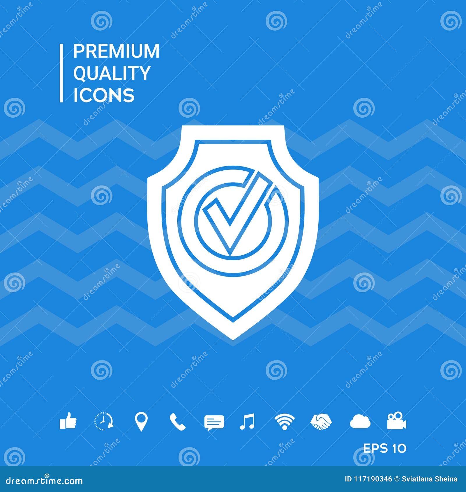 Shield with Check Mark Icon Stock Vector - Illustration of award ...