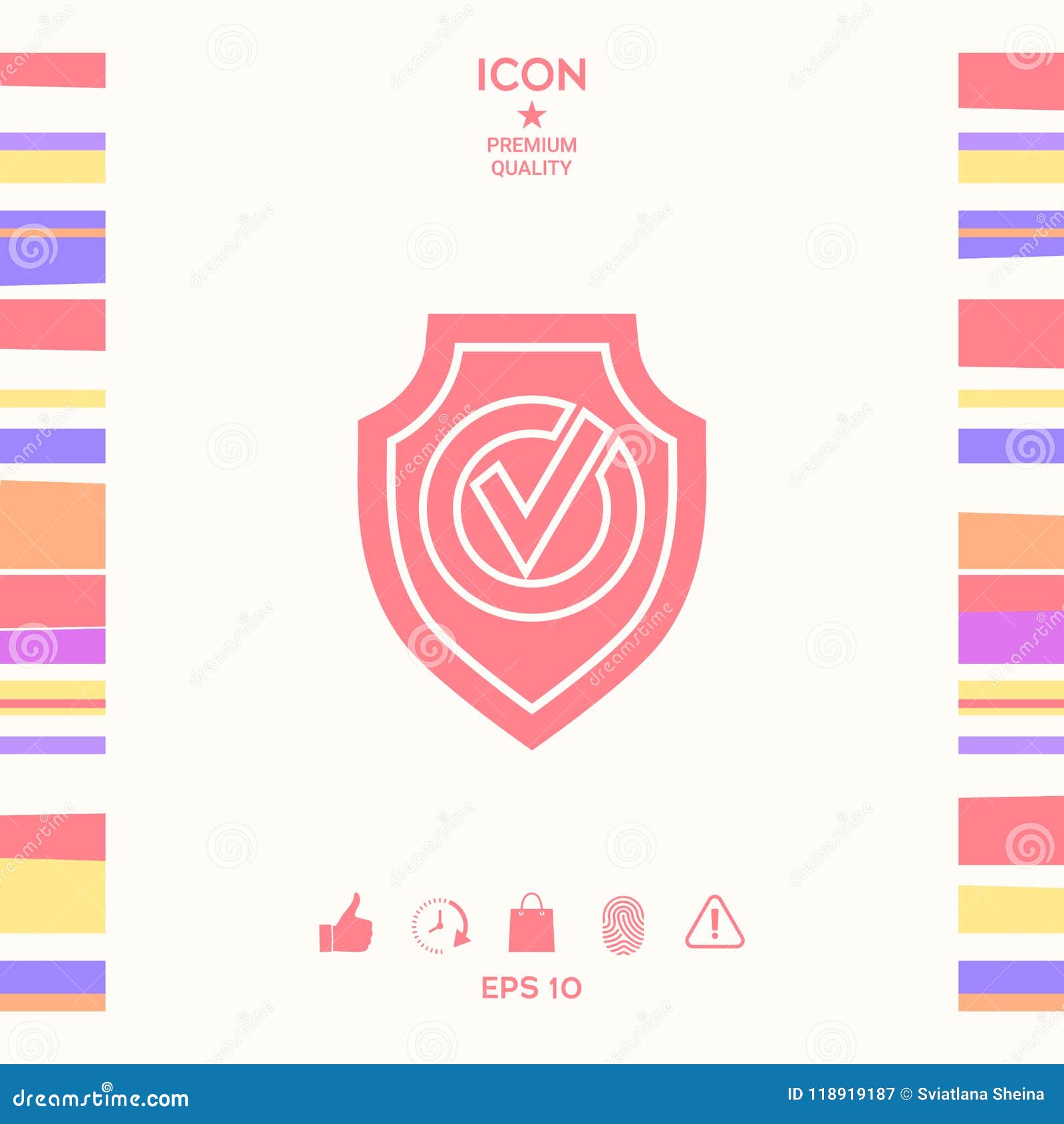 Shield with Check Mark Icon Stock Vector - Illustration of check ...