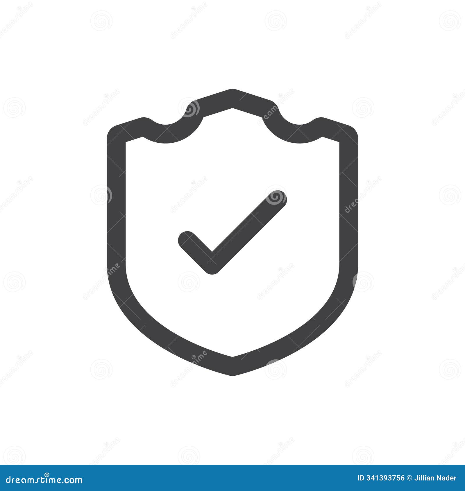 Shield Check Mark Icon Simple Outline Vector Logo Stock Vector ...
