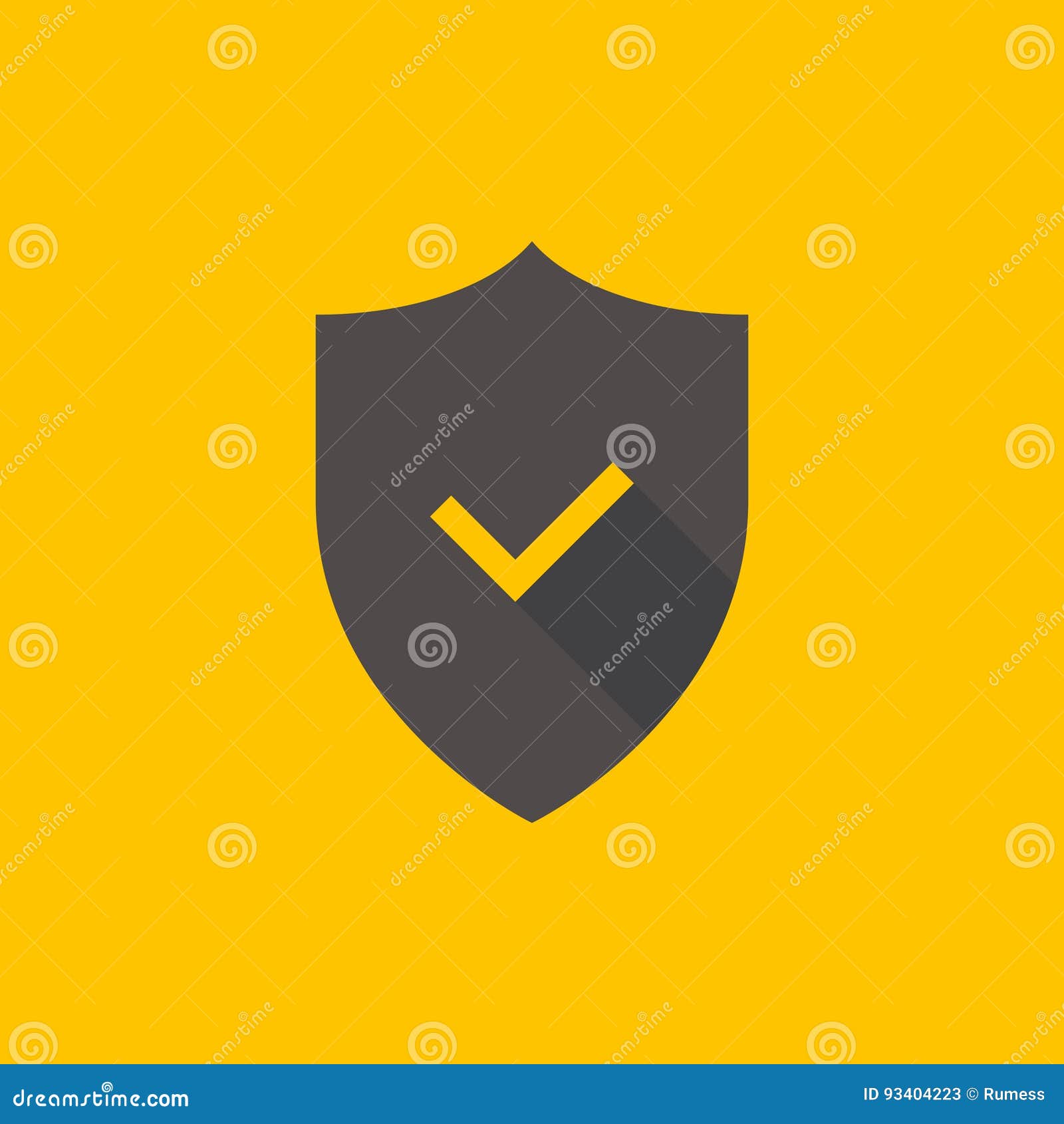 Shield and check mark icon stock vector. Illustration of protect - 93404223