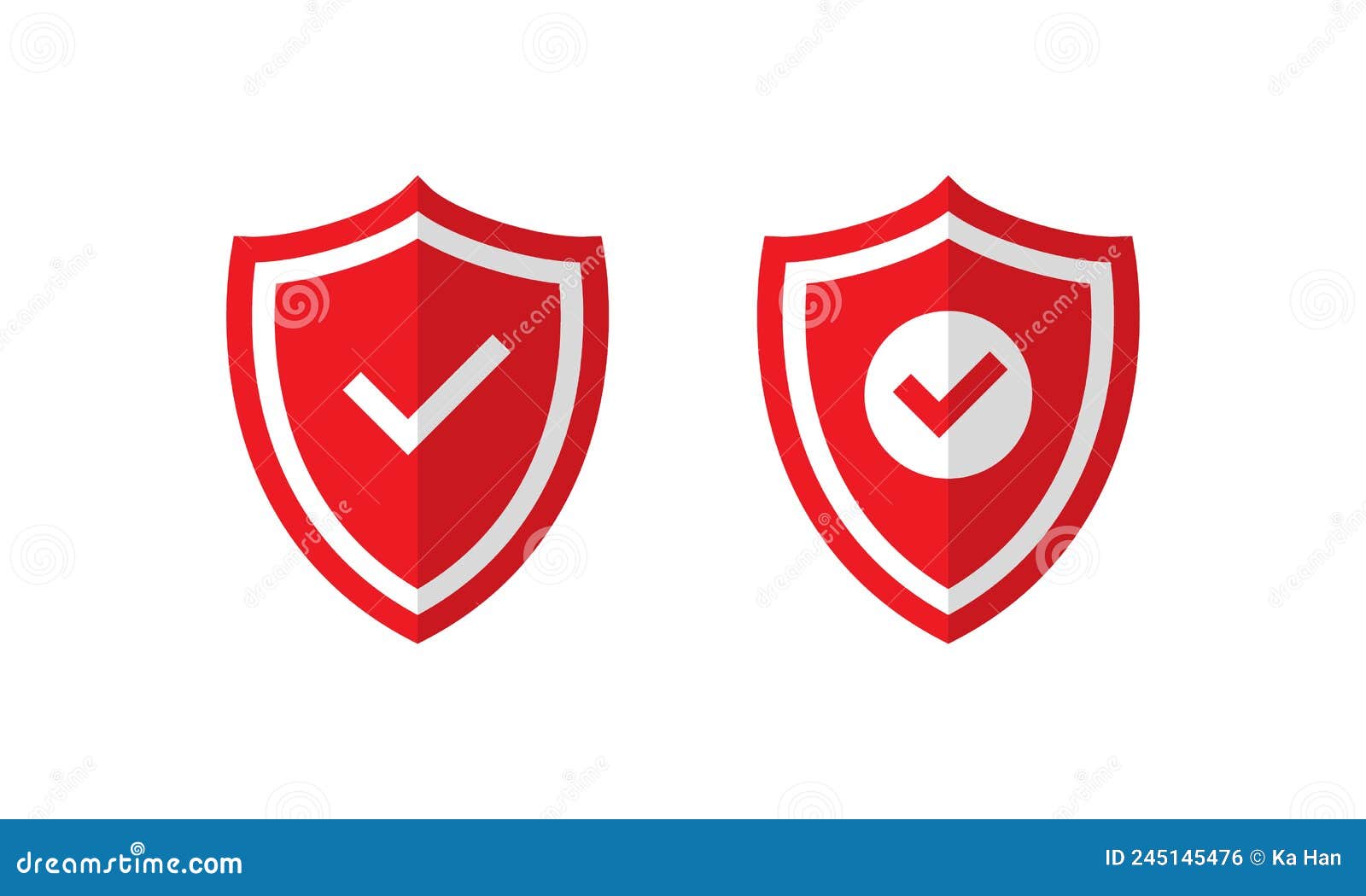 Shield with Check Mark Icon Vector in Flat Style Stock Vector ...