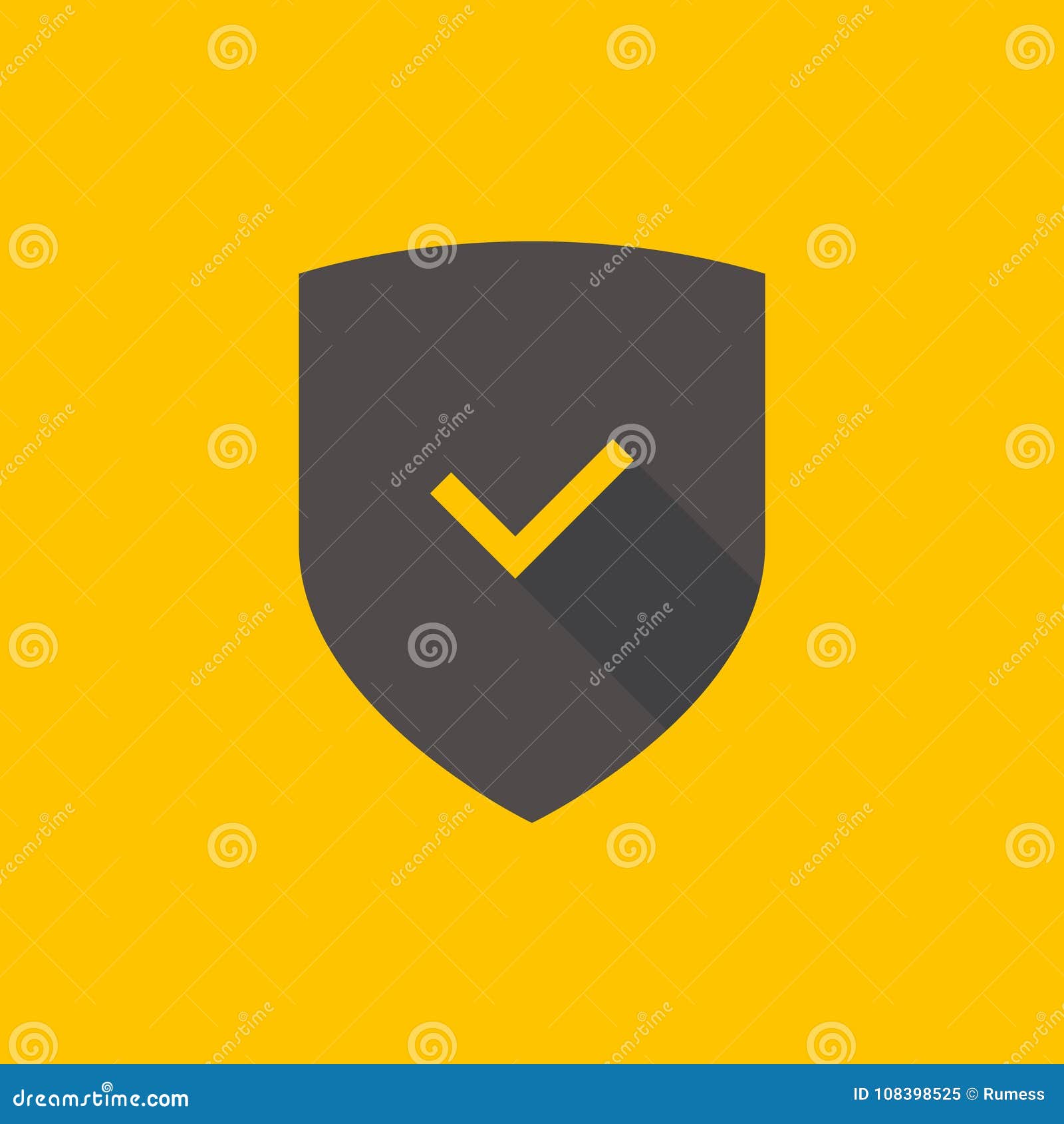 Shield and check mark icon stock vector. Illustration of defense ...