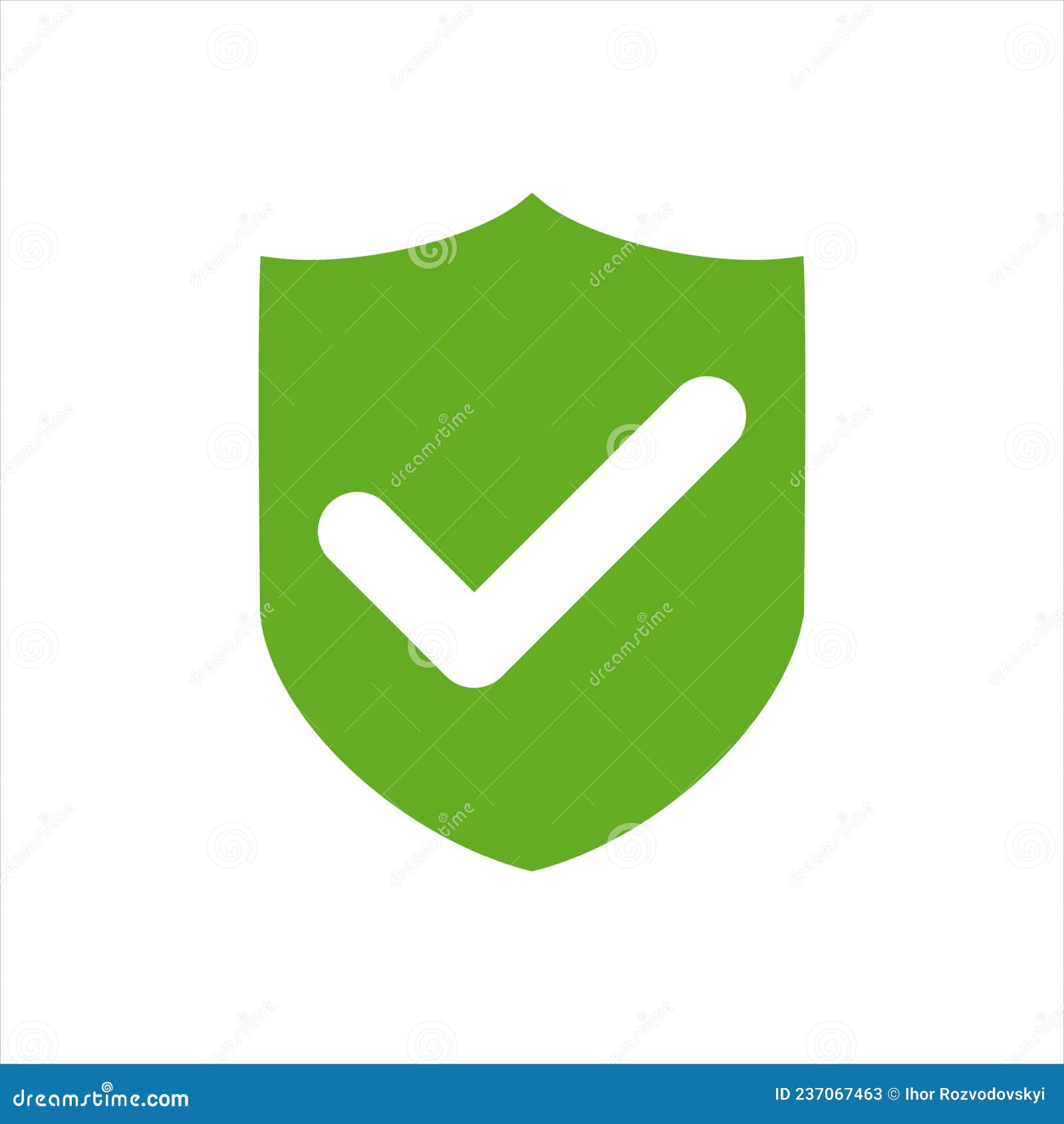 Green Shield Icon with Check Mark Vector Illustration Stock Vector ...