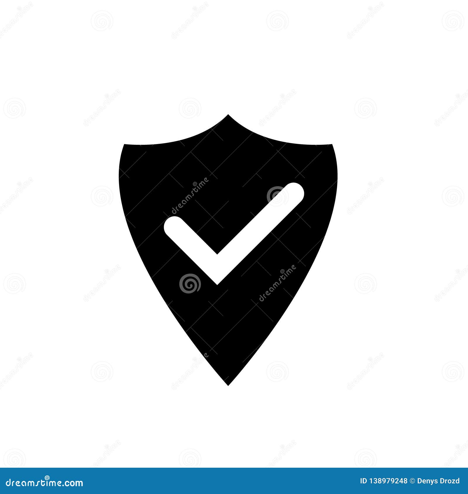 Shield and Check Mark Icon Vector Logo Illustration Stock Illustration ...