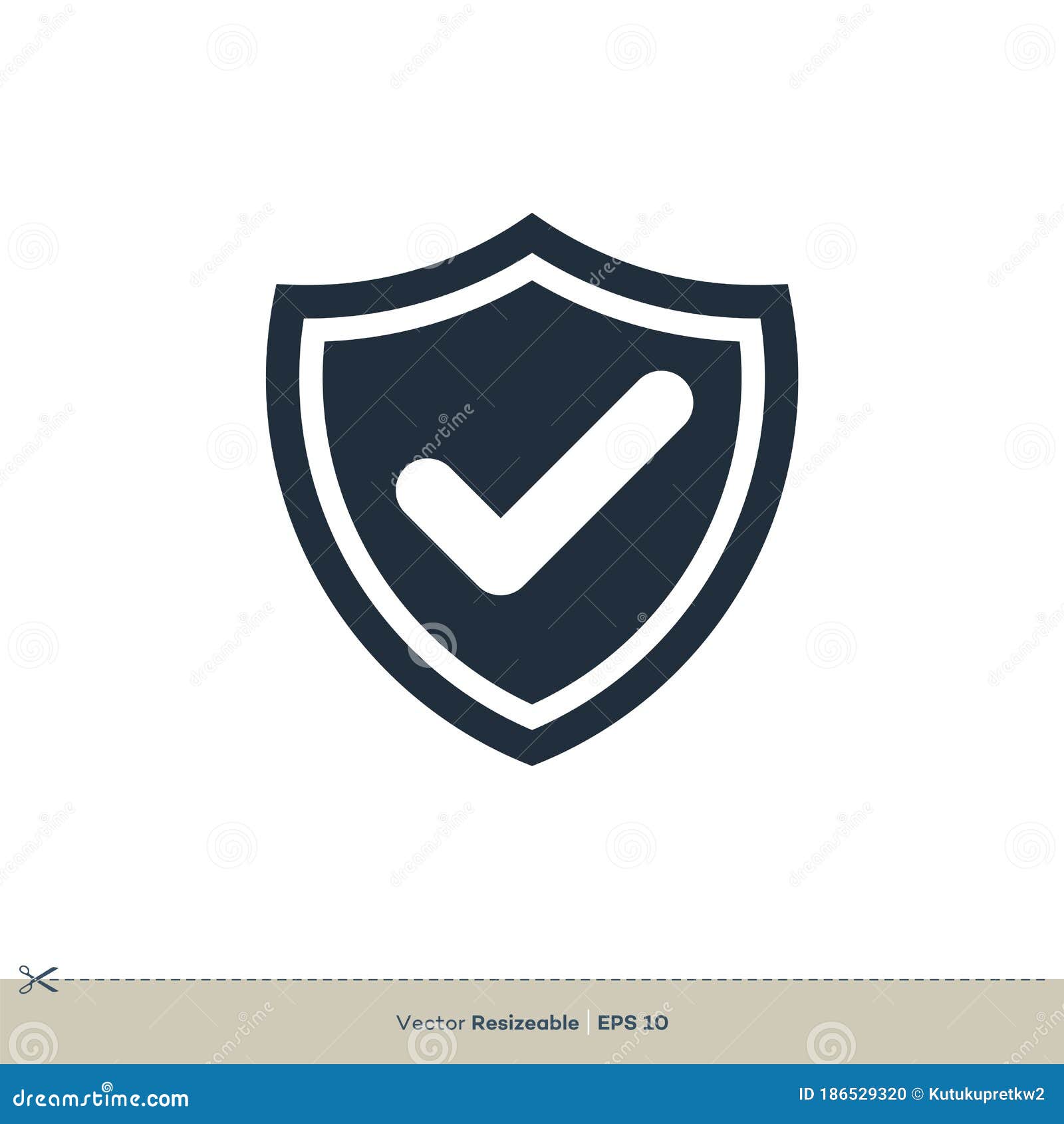 Shield Check Mark Icon Vector Logo Template Illustration Design. Vector ...
