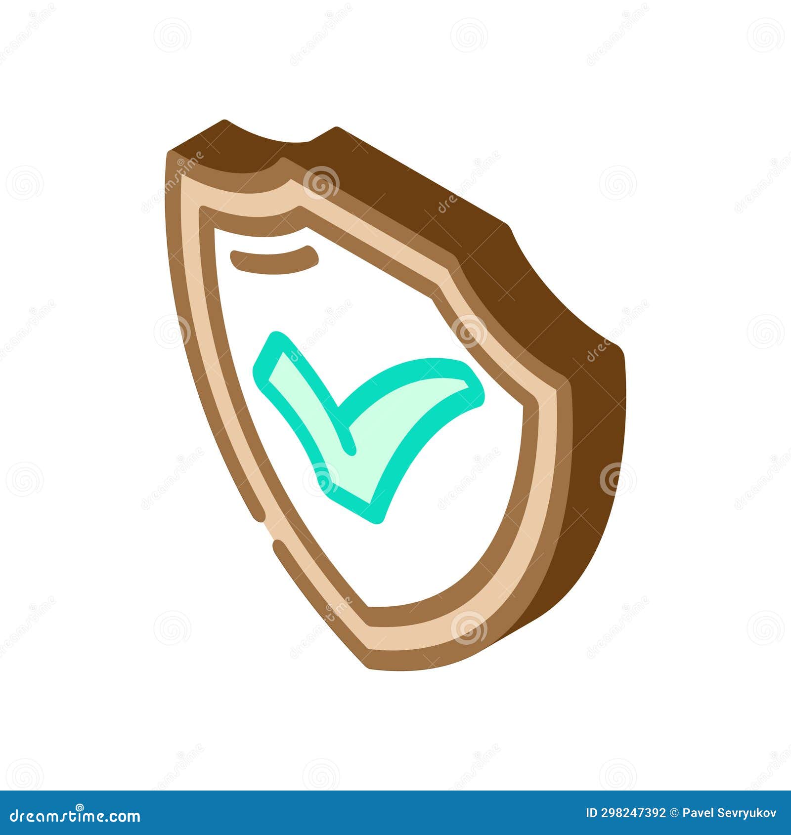 Shield Check Mark Isometric Icon Vector Illustration Stock Illustration ...