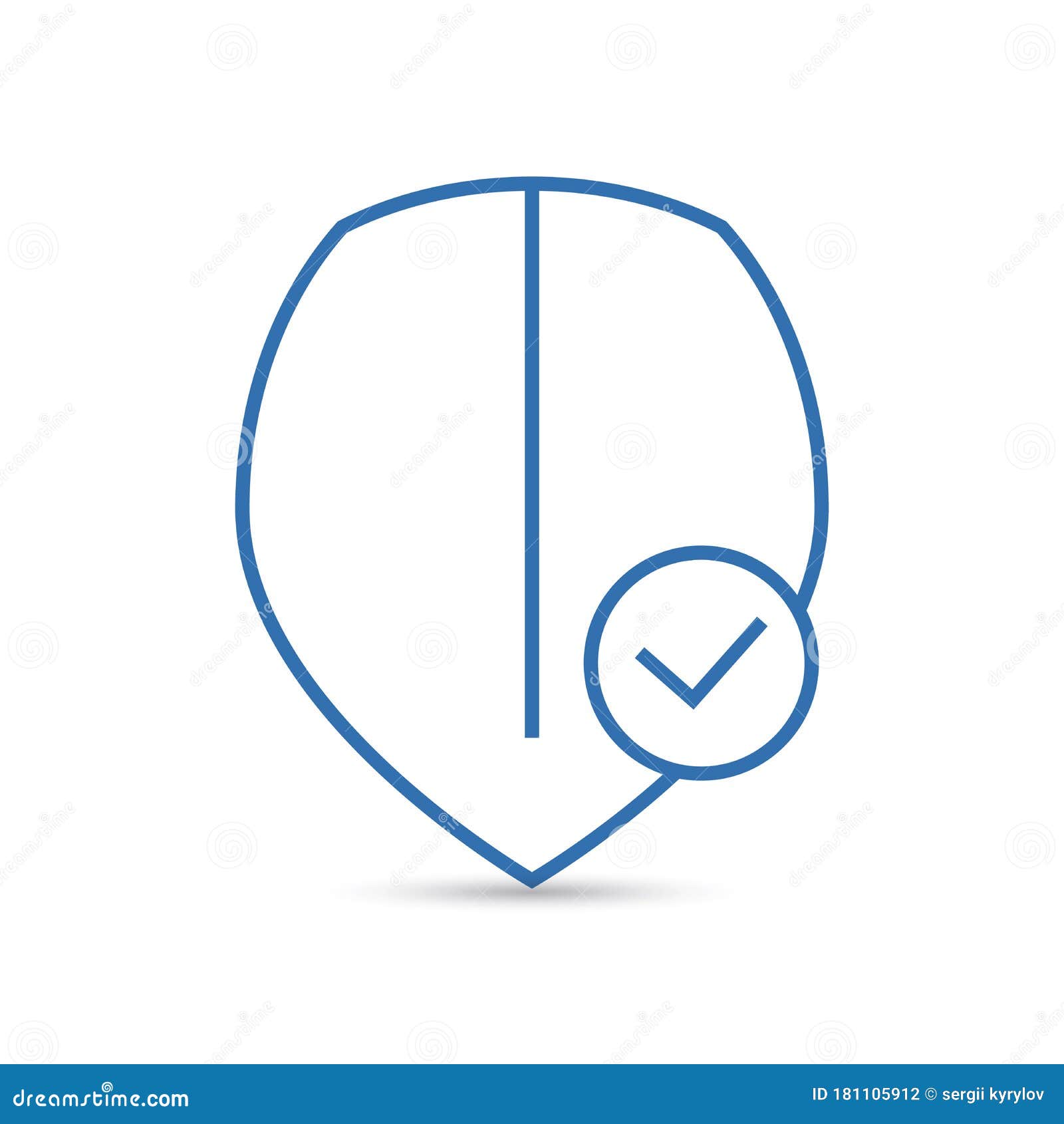 Shield with Check Mark Line Icon. Security, Reliability, Protection ...
