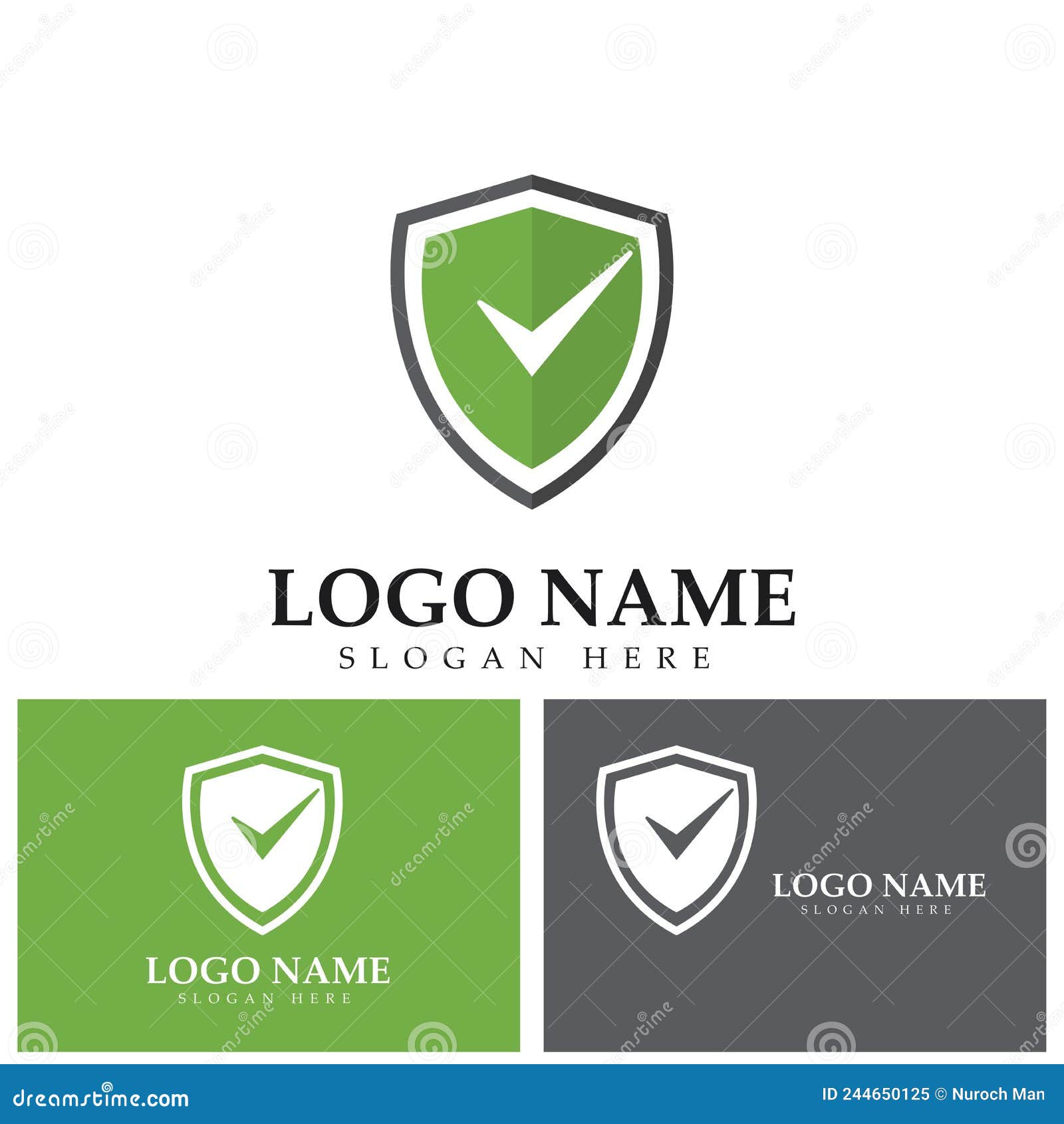 Shield Check Mark Logo Design Template. Stock Vector - Illustration of ...