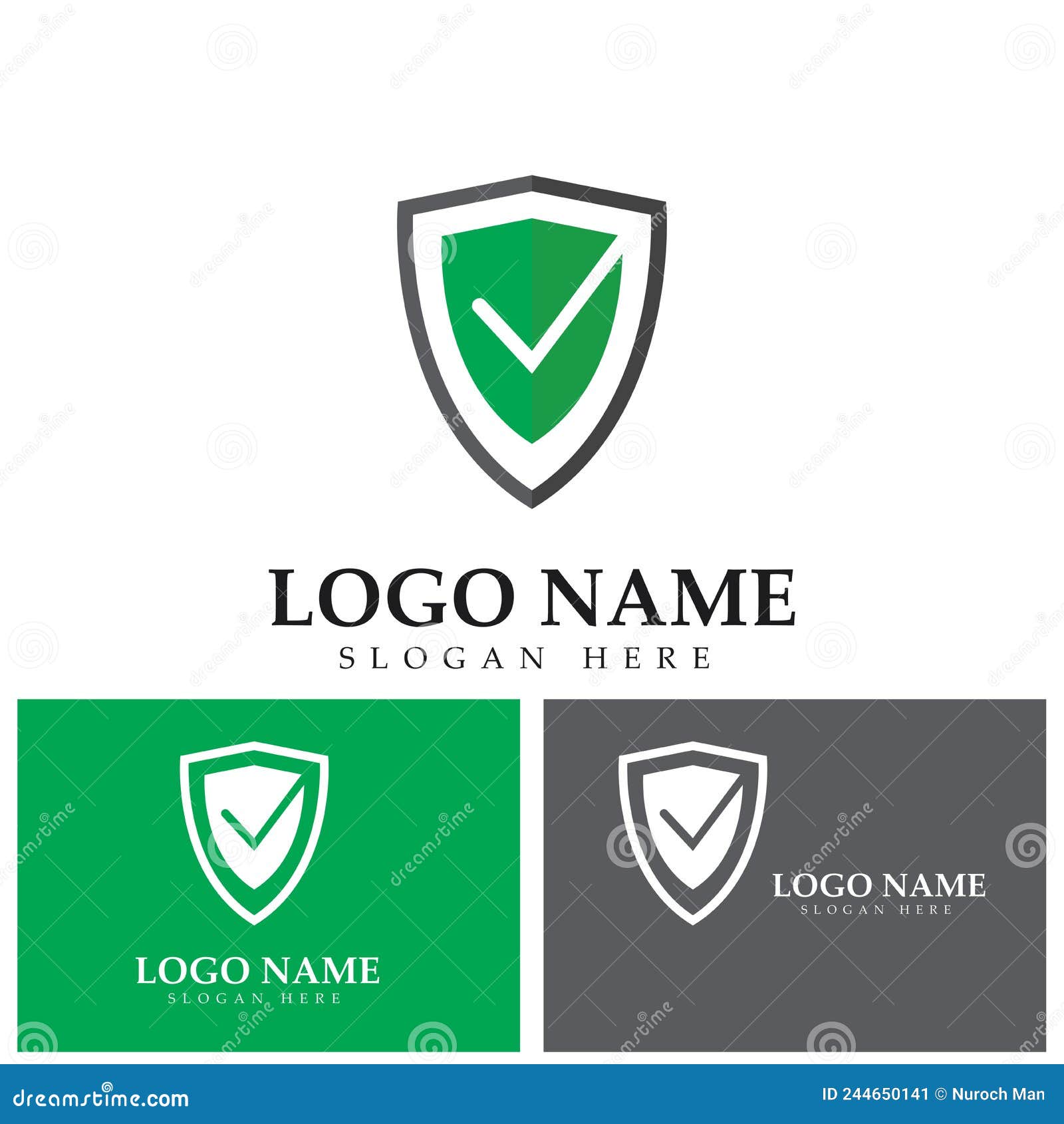 Shield Check Mark Logo Design Template. Stock Vector - Illustration of ...