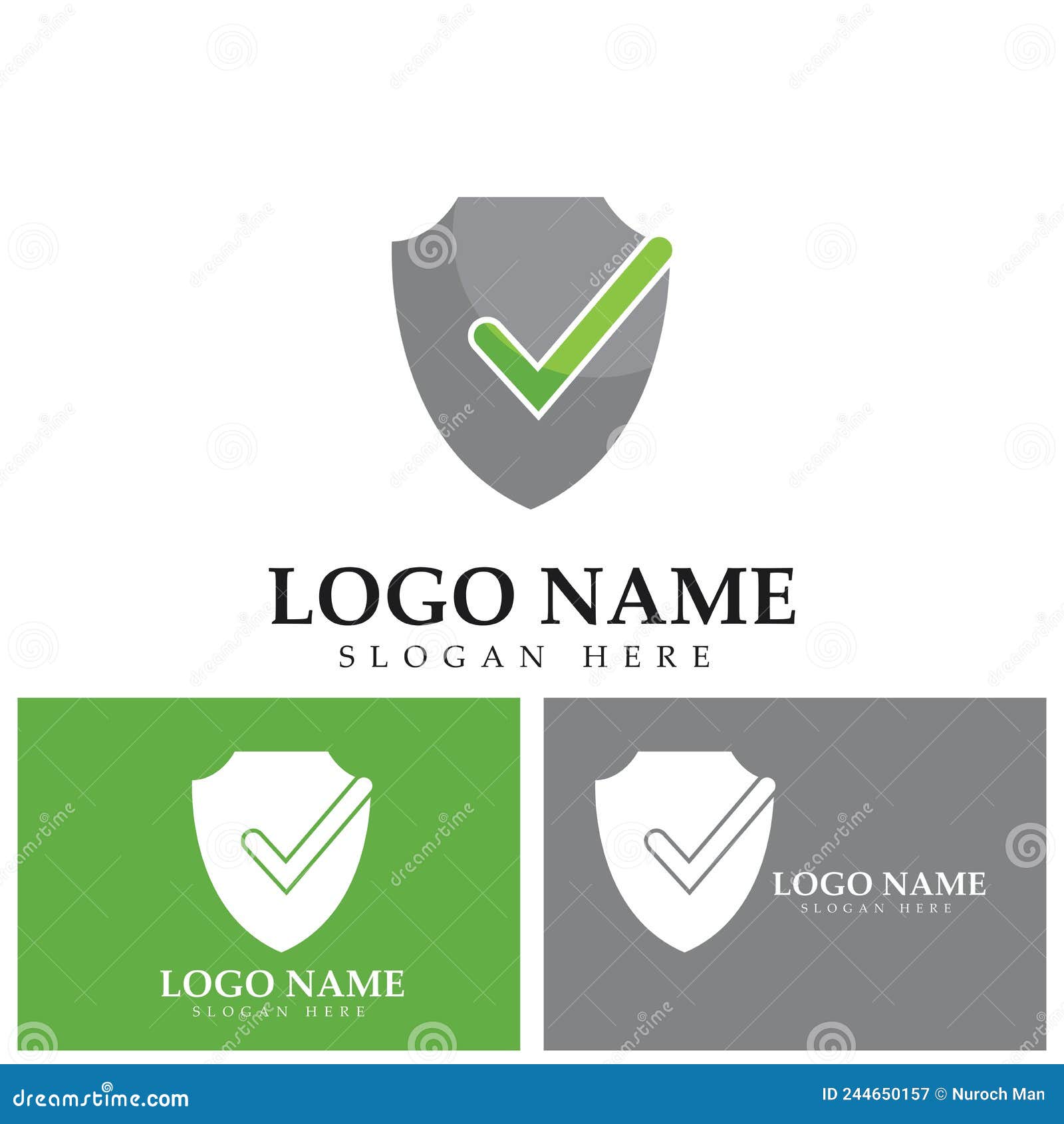 Shield Check Mark Logo Design Template. Stock Vector - Illustration of ...