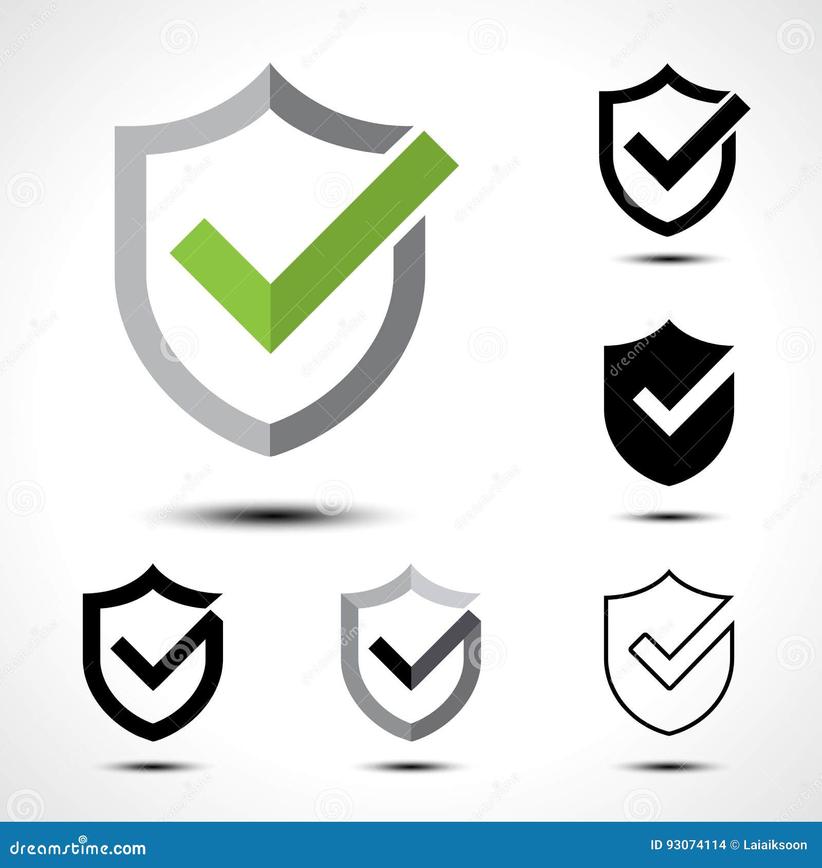 Shield Check Mark Logo Icon Design Template Element Stock Vector ...
