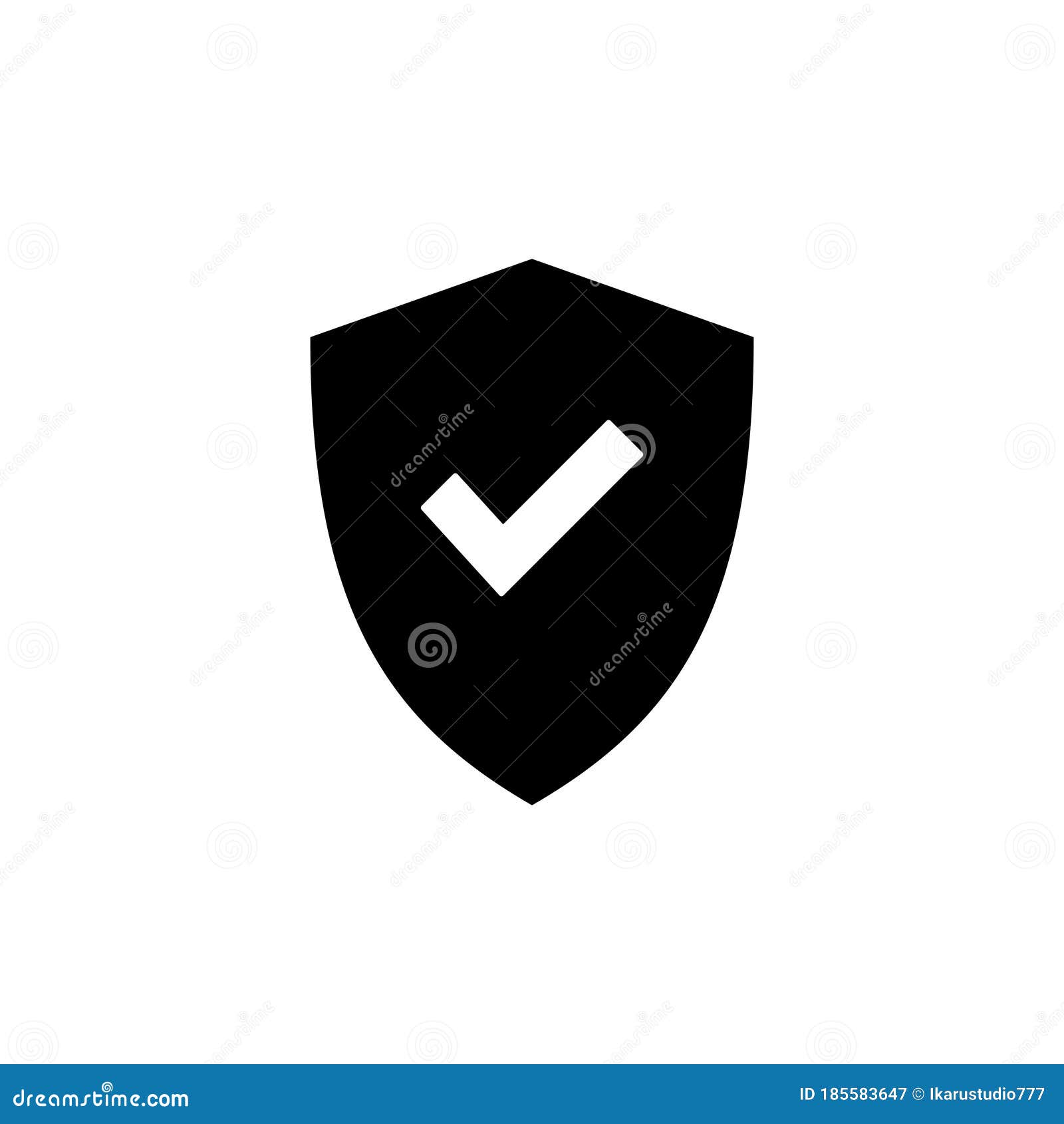 Shield Check Mark Logo Icon Isolated on White Background. Protection ...